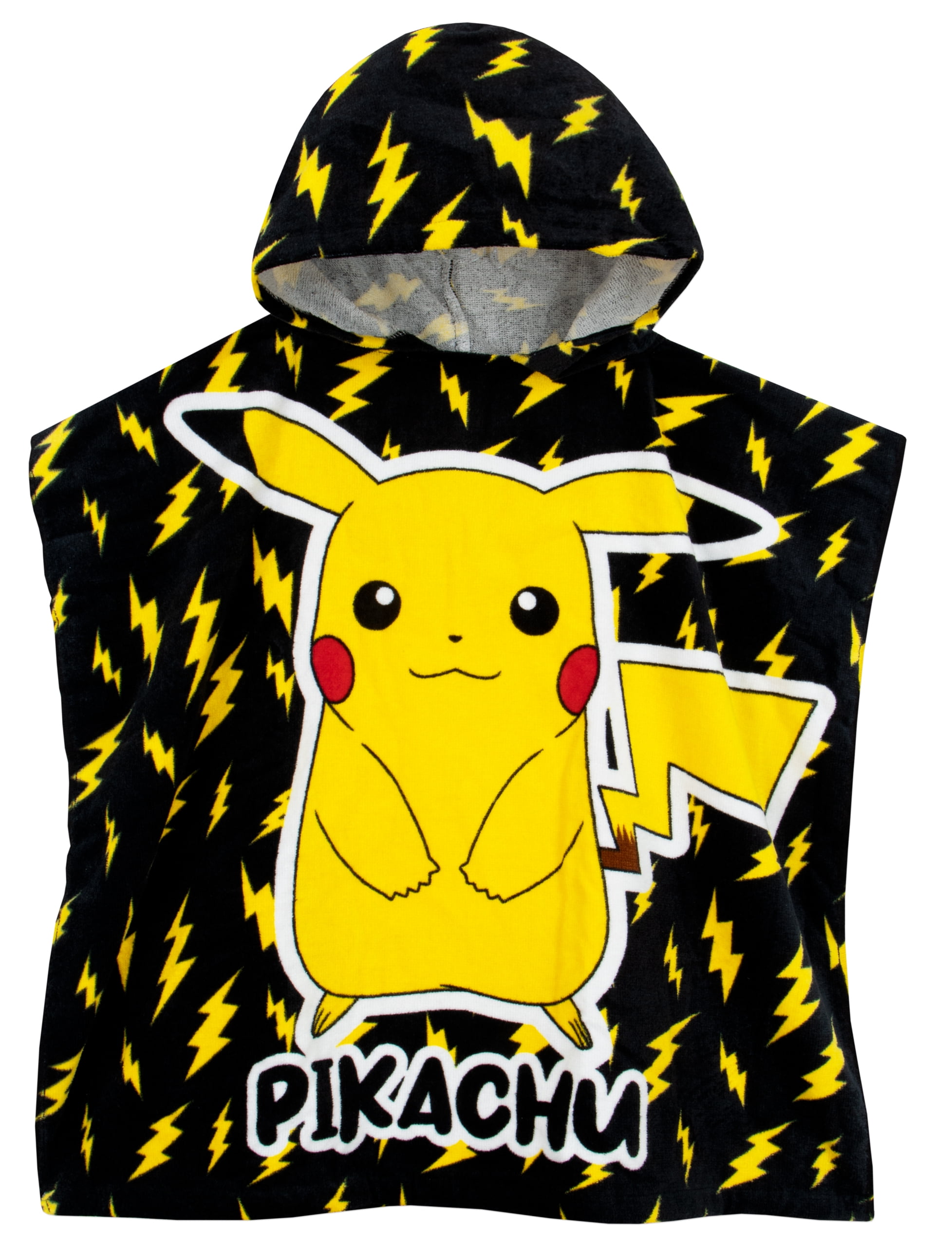 Pokemon Boys Pikachu Hooded Towel Poncho Black - Walmart.com