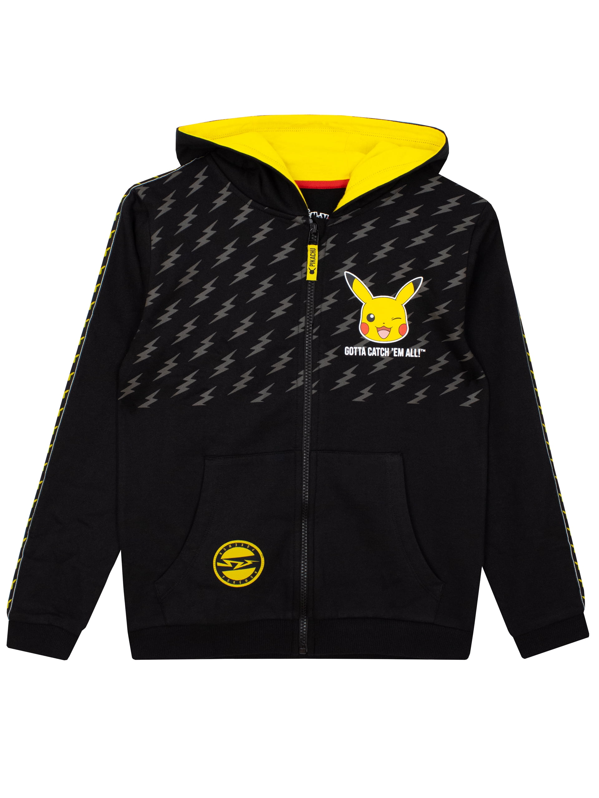 Pokemon Boys Pikachu Hoodie Black, Cotton, Sizes 6-14, Kids Hooded ...