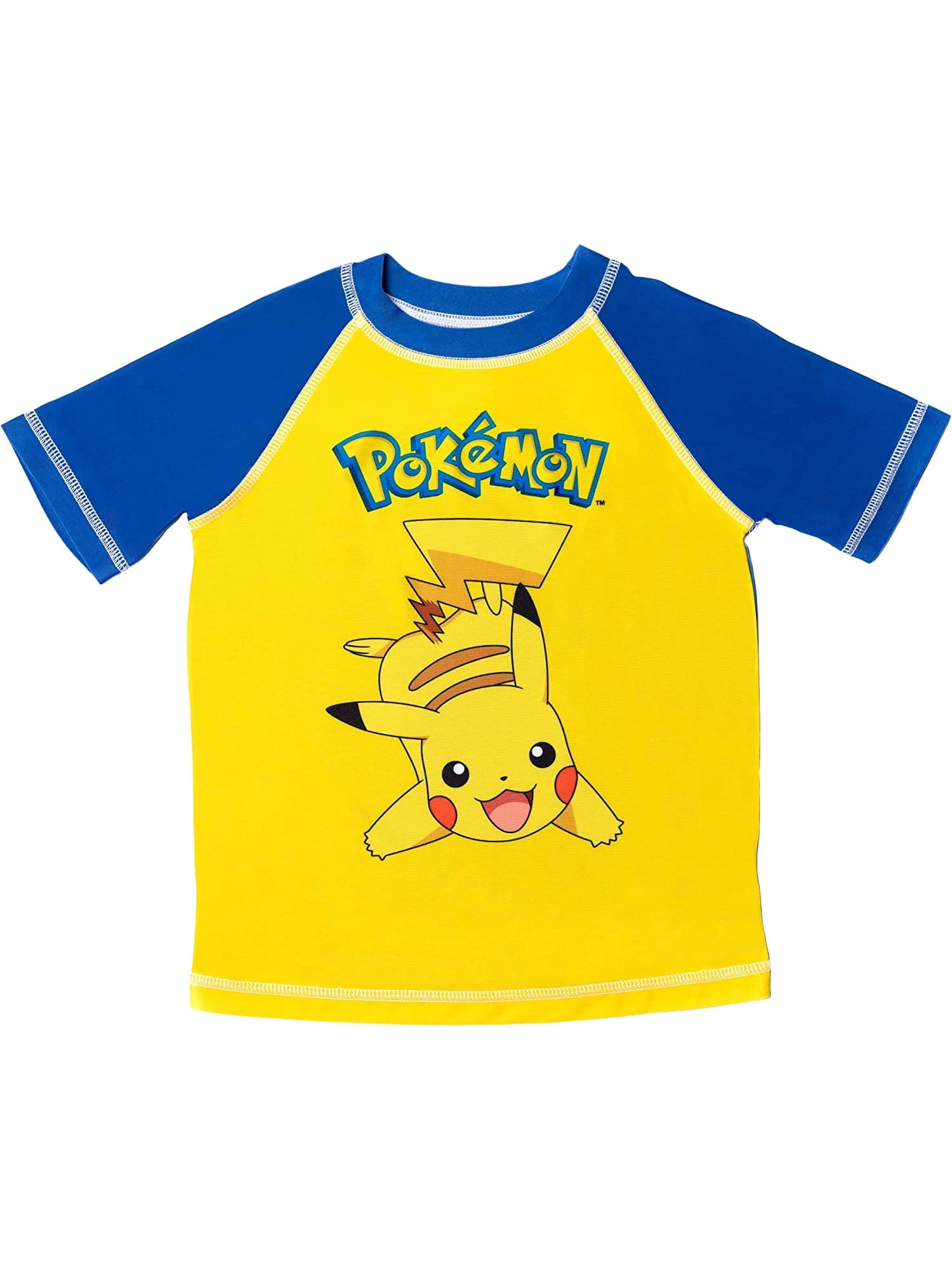 Boys' Pikachu Pokemon Rash Guard Swim Shirt, Sizes 4-16, UPF 50+ UV ...