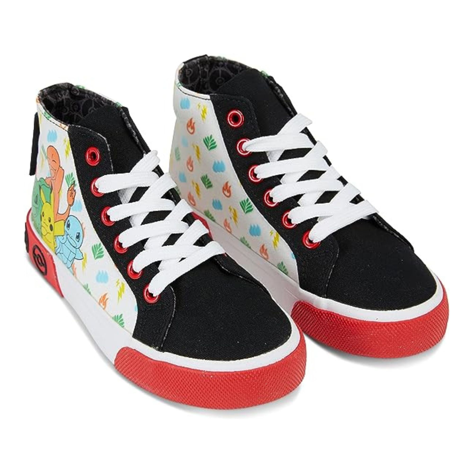 Pokemon Boys Pikachu Sneakers, Printed Lace-up High Top Athletic Casual ...