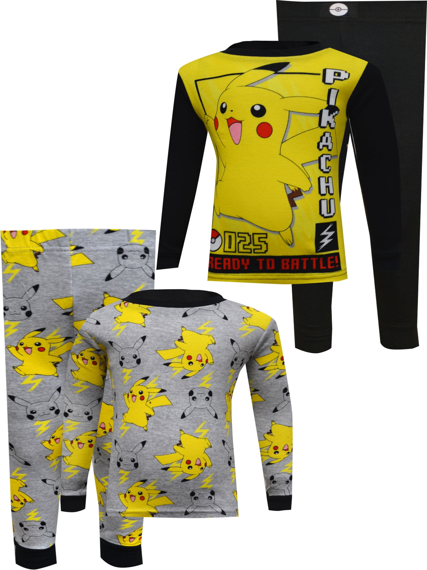 Pokemon Boys Pikachu Ready to Battle Cotton Pajamas Set, 6, Snug Fit ...