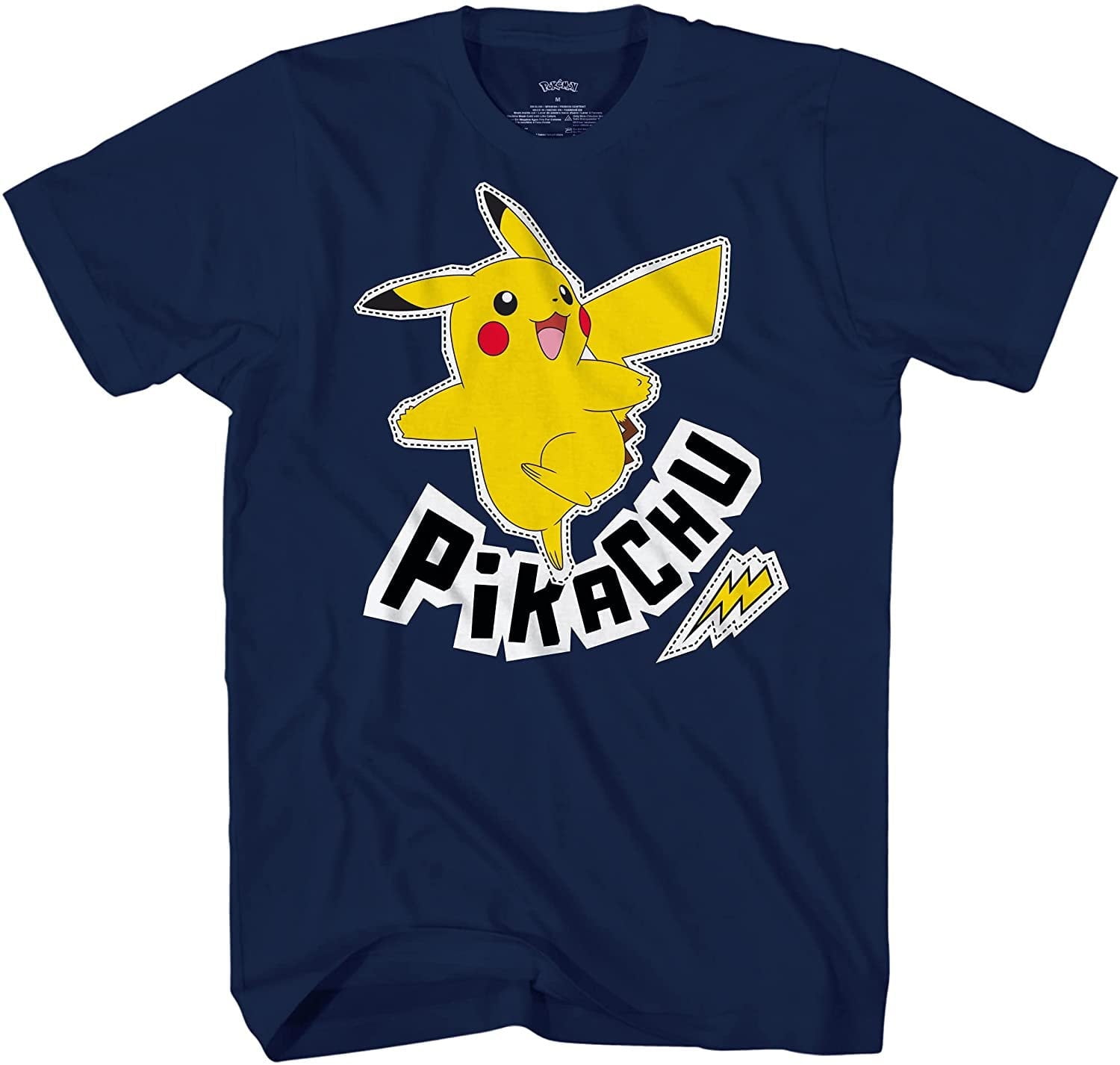 Pokemon Boys Shirt, Graphic Print Cartoon Pokemon Pikachu T-shirt Navy ...