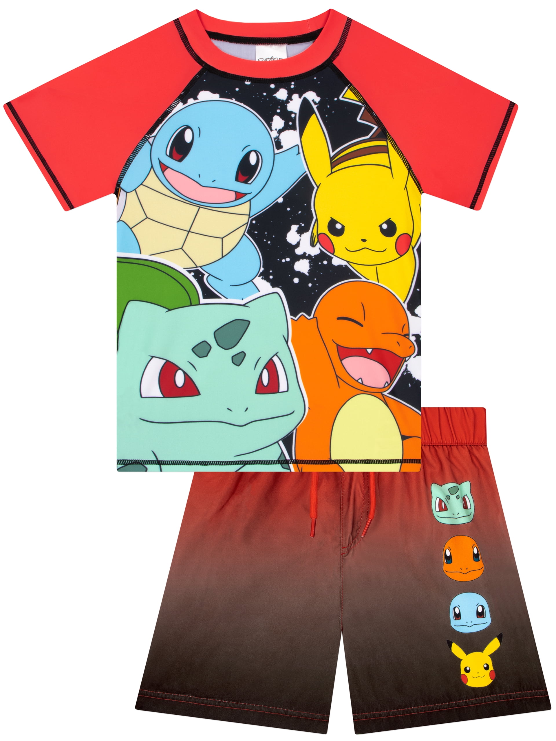 Pokemon Boys Swim Top And Trunks Set Red Sizes 6-14 - Walmart.com