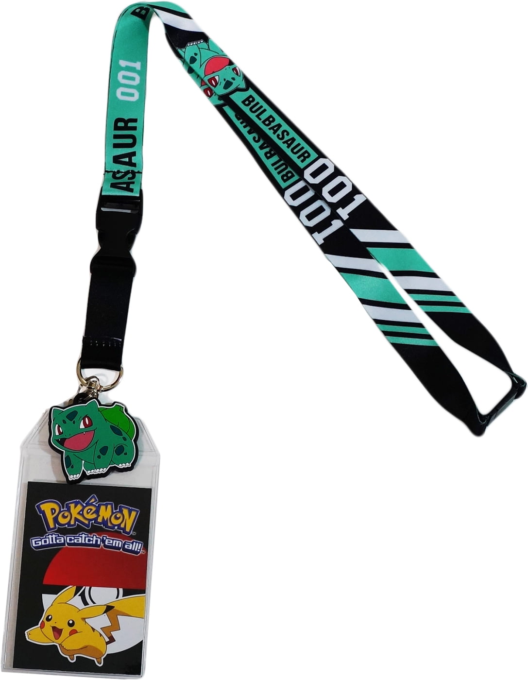 Pokemon Bulbasaur 001 Exclusive Lanyard with ID Badge Holder and Charm ...