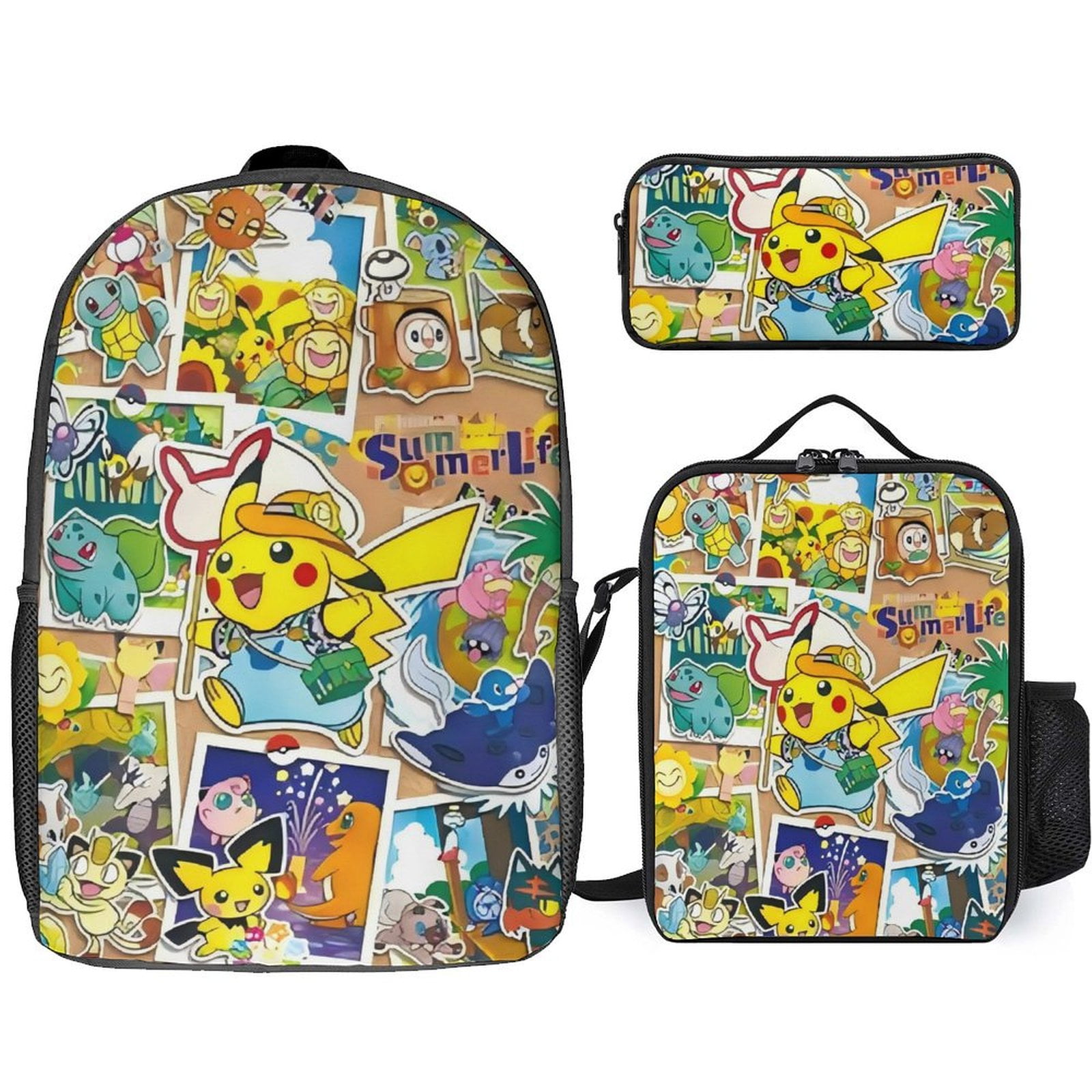 Pokemon Cartoon Anime Lunch Bag, Handbag, And Pencil Box Packaging Bag ...