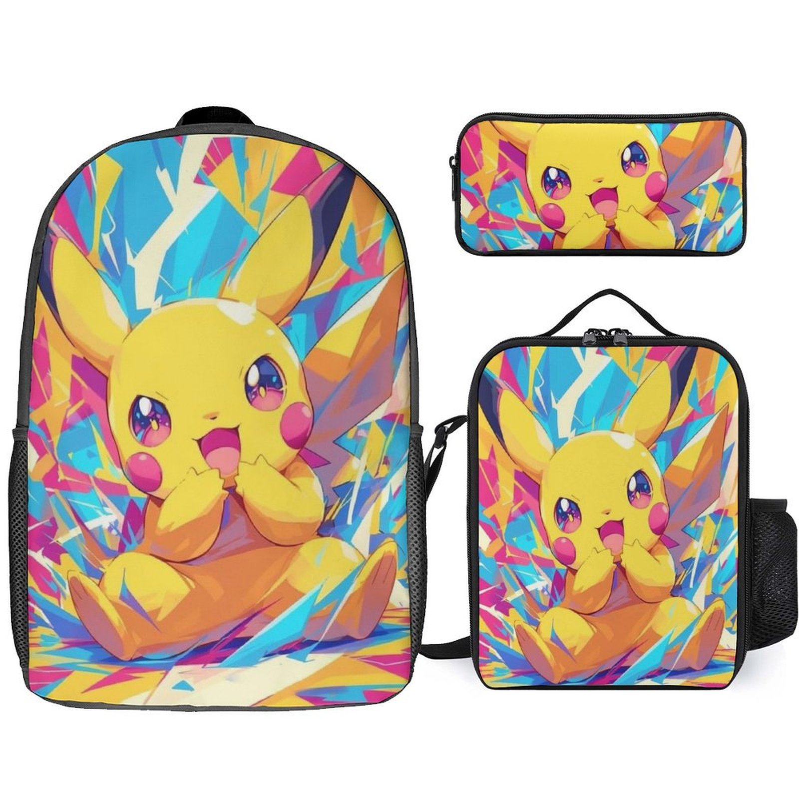 Pokemon Cartoon Anime Lunch Bag, Handbag, And Pencil Box Packaging Bag ...