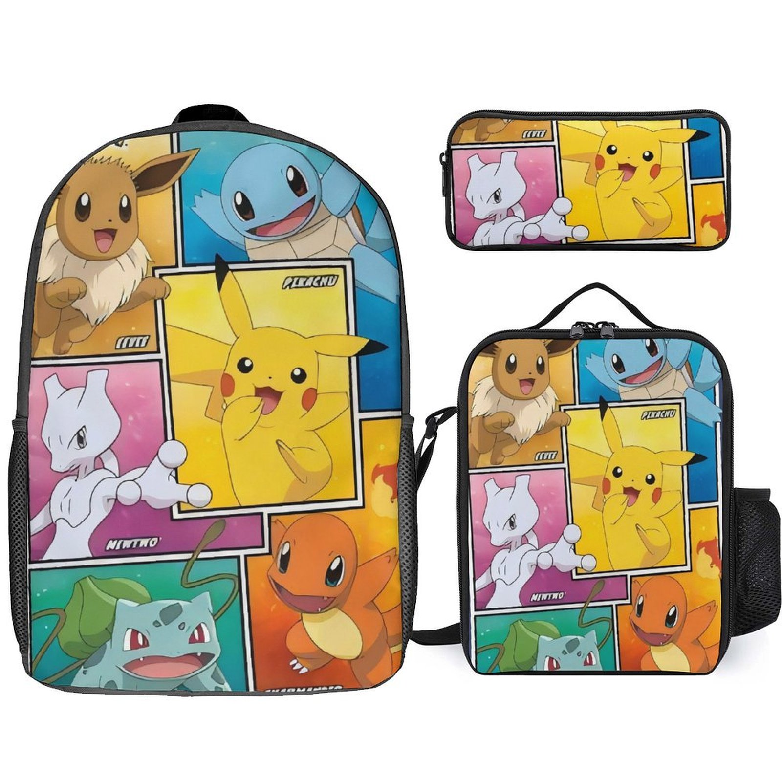 Pokemon Cartoon Anime Lunch Bag, Handbag, And Pencil Box Packaging Bag ...