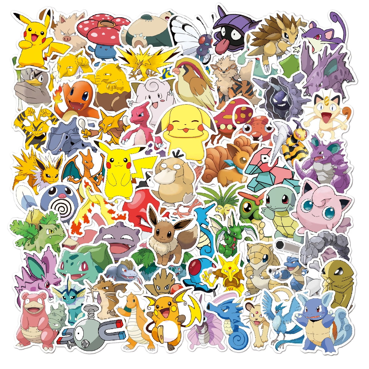 Pokemon Cartoon Anime Sticker Decoration 100 Sheets - Walmart.com