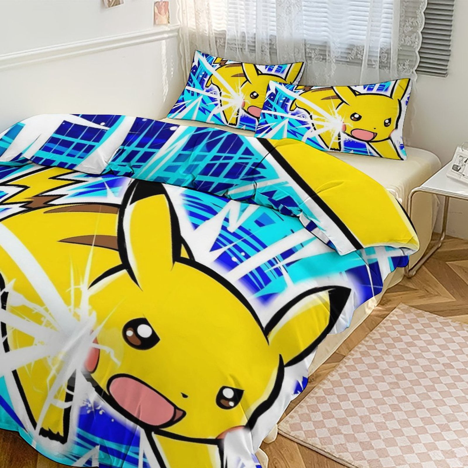 Pokemon Cartoon Sheet Set 3 Piece Bedding Set Cute Christmas Bedroom ...