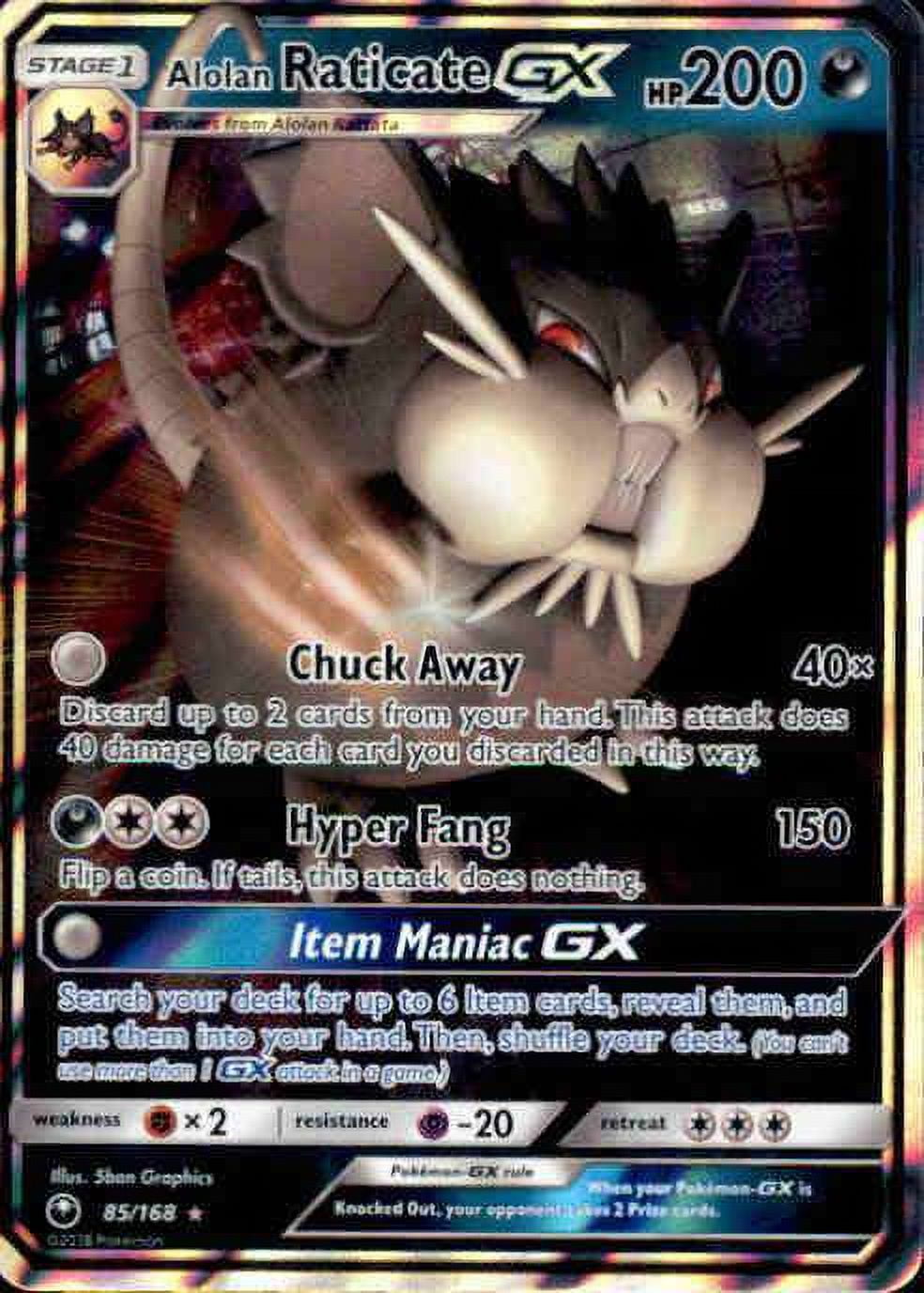 Pokemon Celestial Storm Ultra Rare Alolan Raticate-GX #85 - Walmart.com