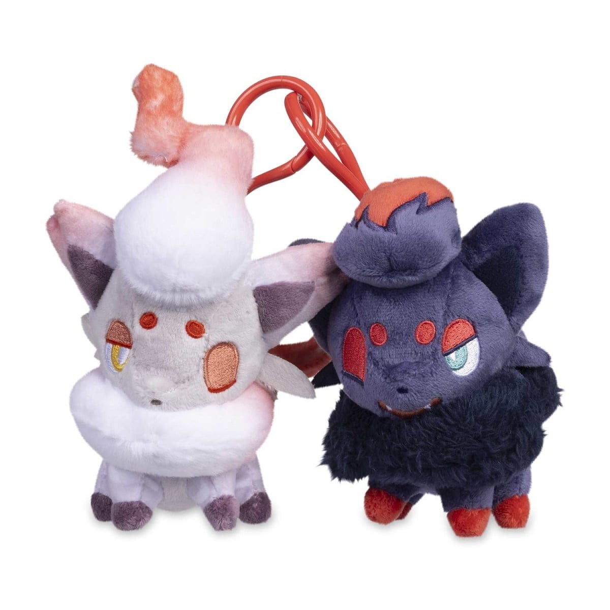 Pokemon Center Zorua & Hisuian Zorua Parallel Pairs Two-Plush Key Chain ...