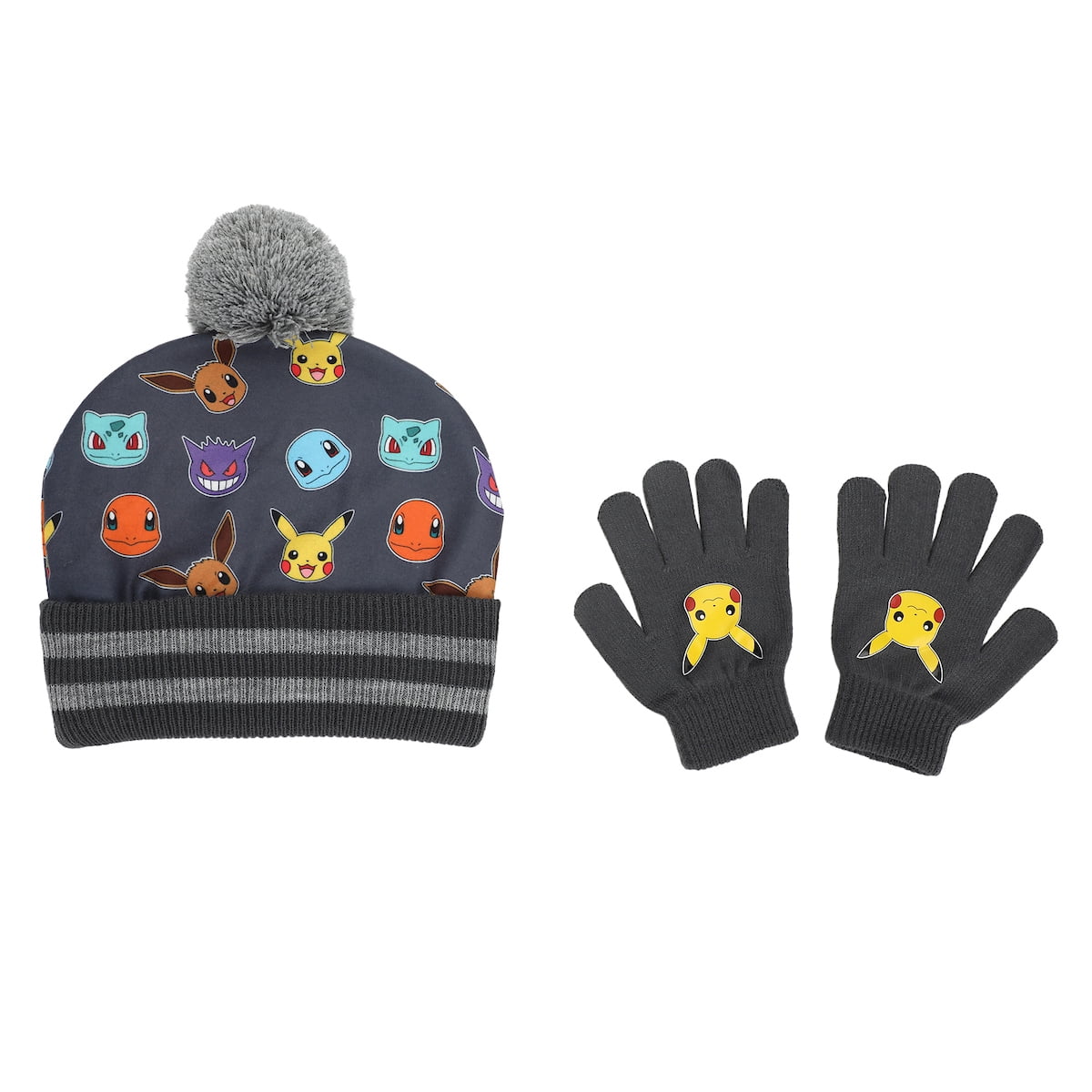 Pokemon Character Collage Youth Cuffed Beanie and Gloves Set - Walmart.com