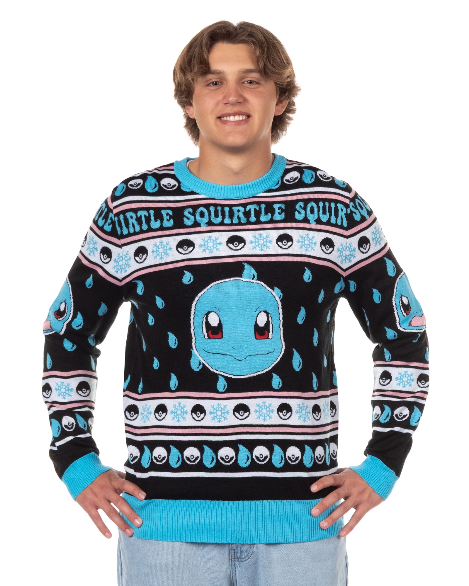 Pokemon Character Design Men's Pullover Crewneck Adult Ugly Christmas ...
