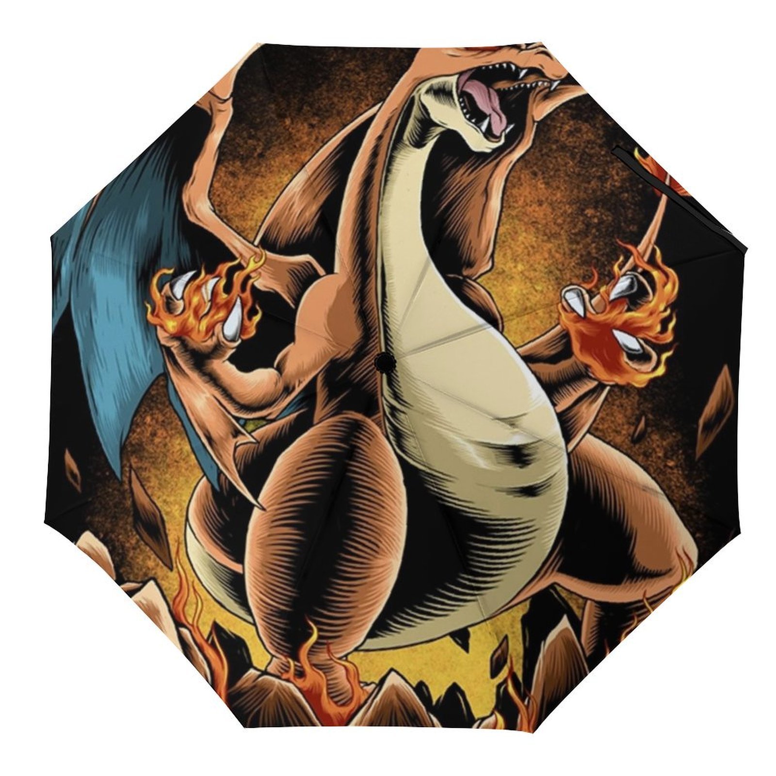Pokemon Charizard 3 Fold Umbrella Automatic Open-close Cartoon UV ...