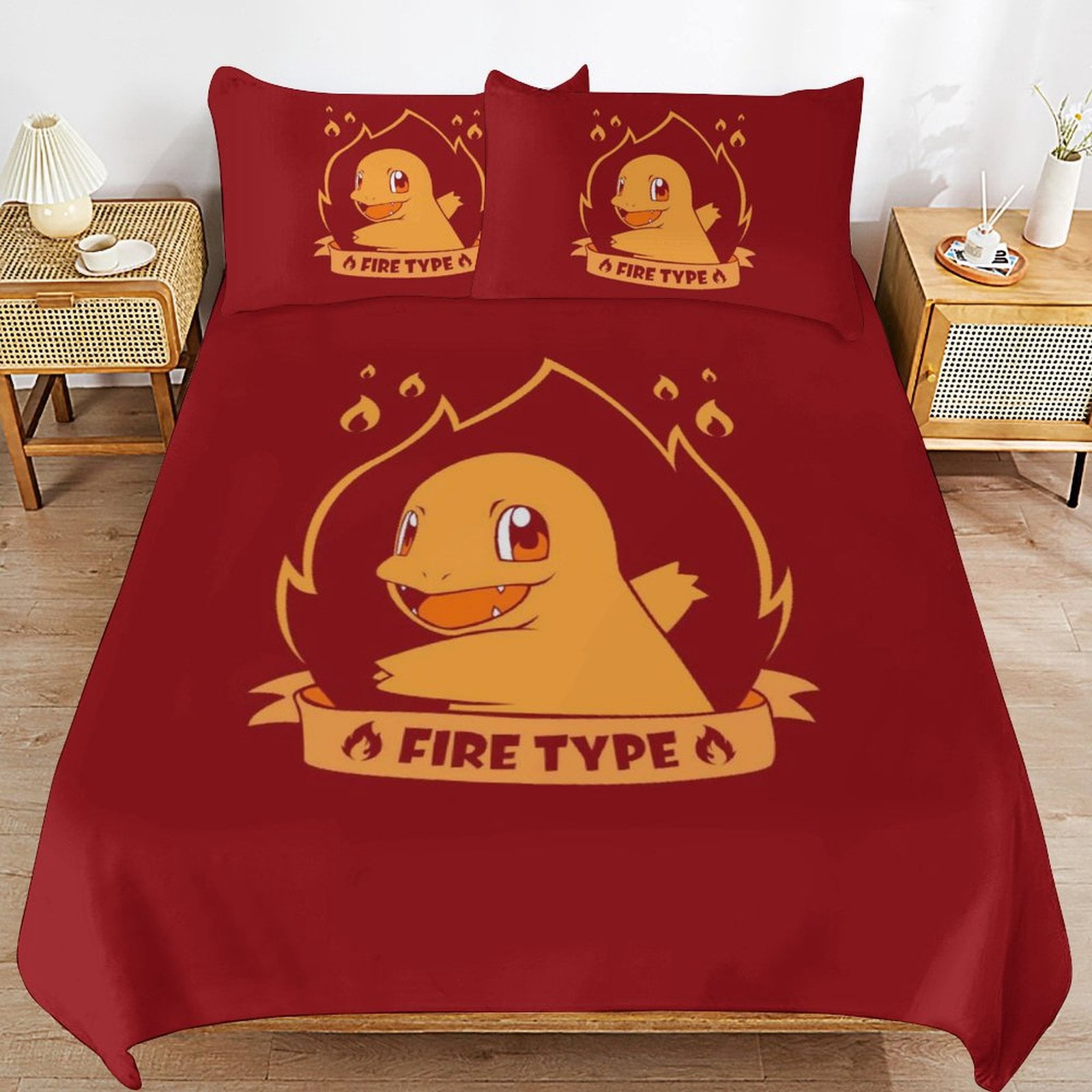 Pokemon Charizard 3-Piece All Season Bedding Set, Comforter Set with ...