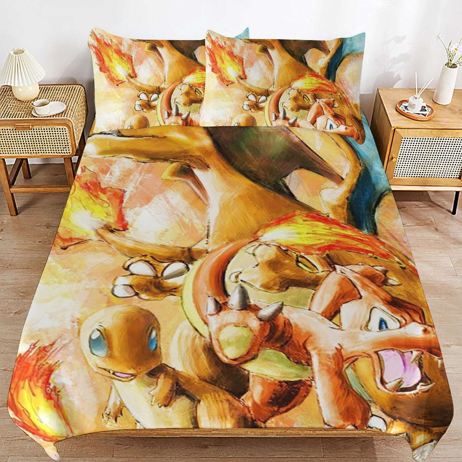 Pokemon Charizard 3-Piece All Season Bedding Set, Comforter Set with ...