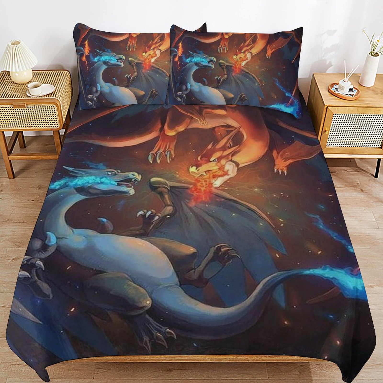 Pokemon Charizard 3-Piece All Season Bedding Set, Comforter Set with ...