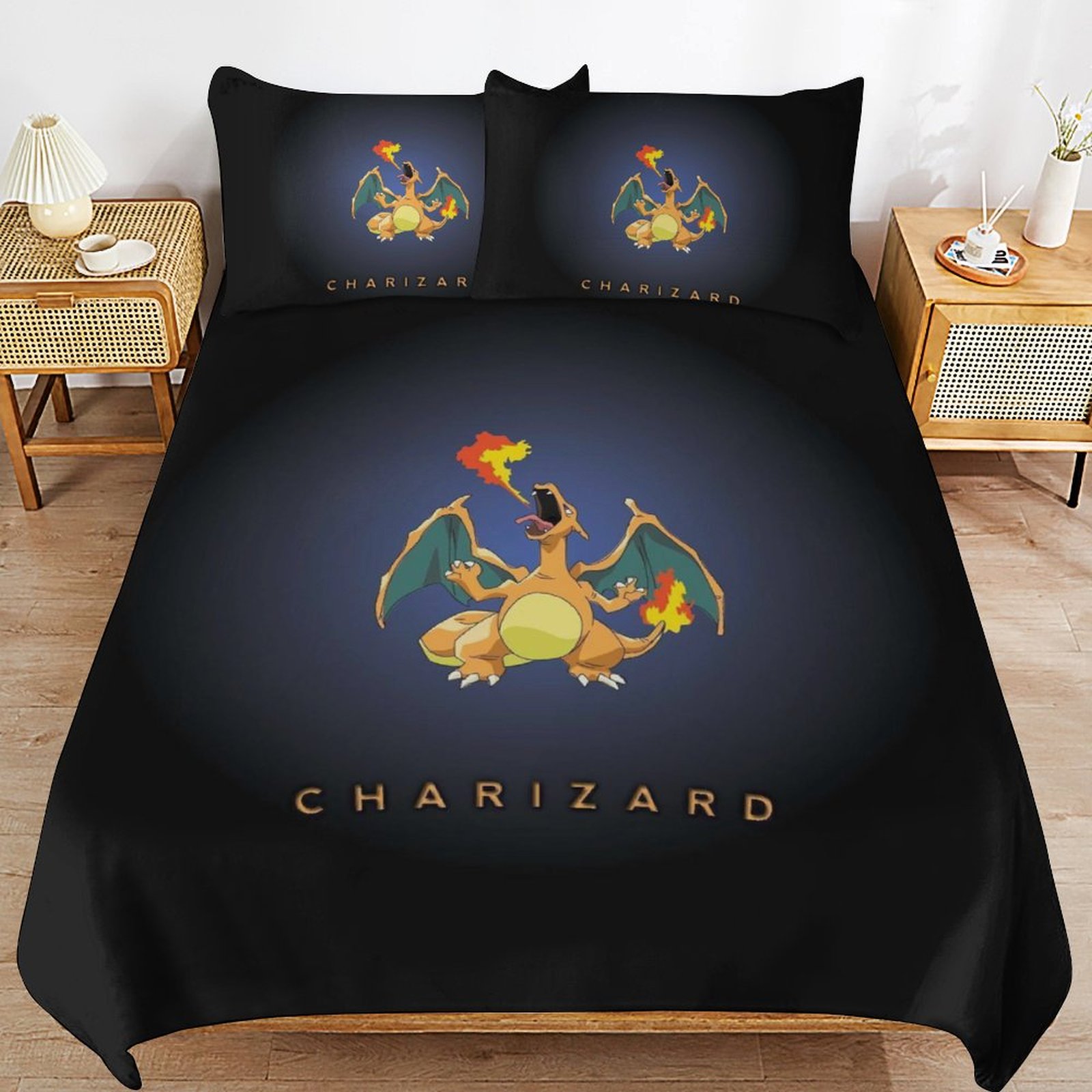 Pokemon Charizard 3-Piece All Season Bedding Set, Comforter Set with ...
