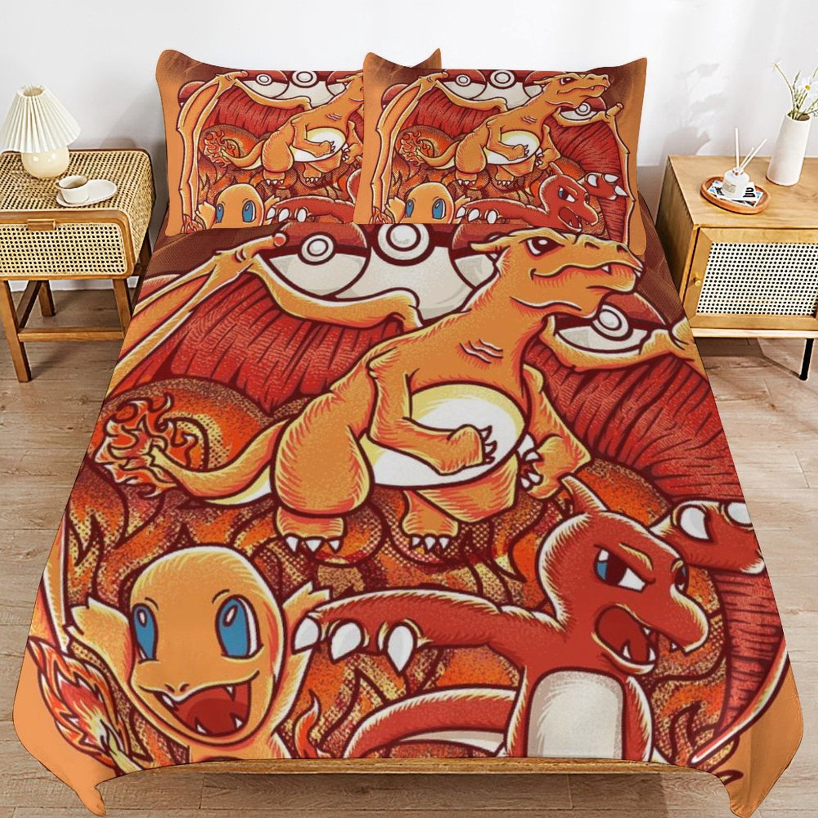 Pokemon Charizard 3-Piece All Season Bedding Set, Comforter Set with ...