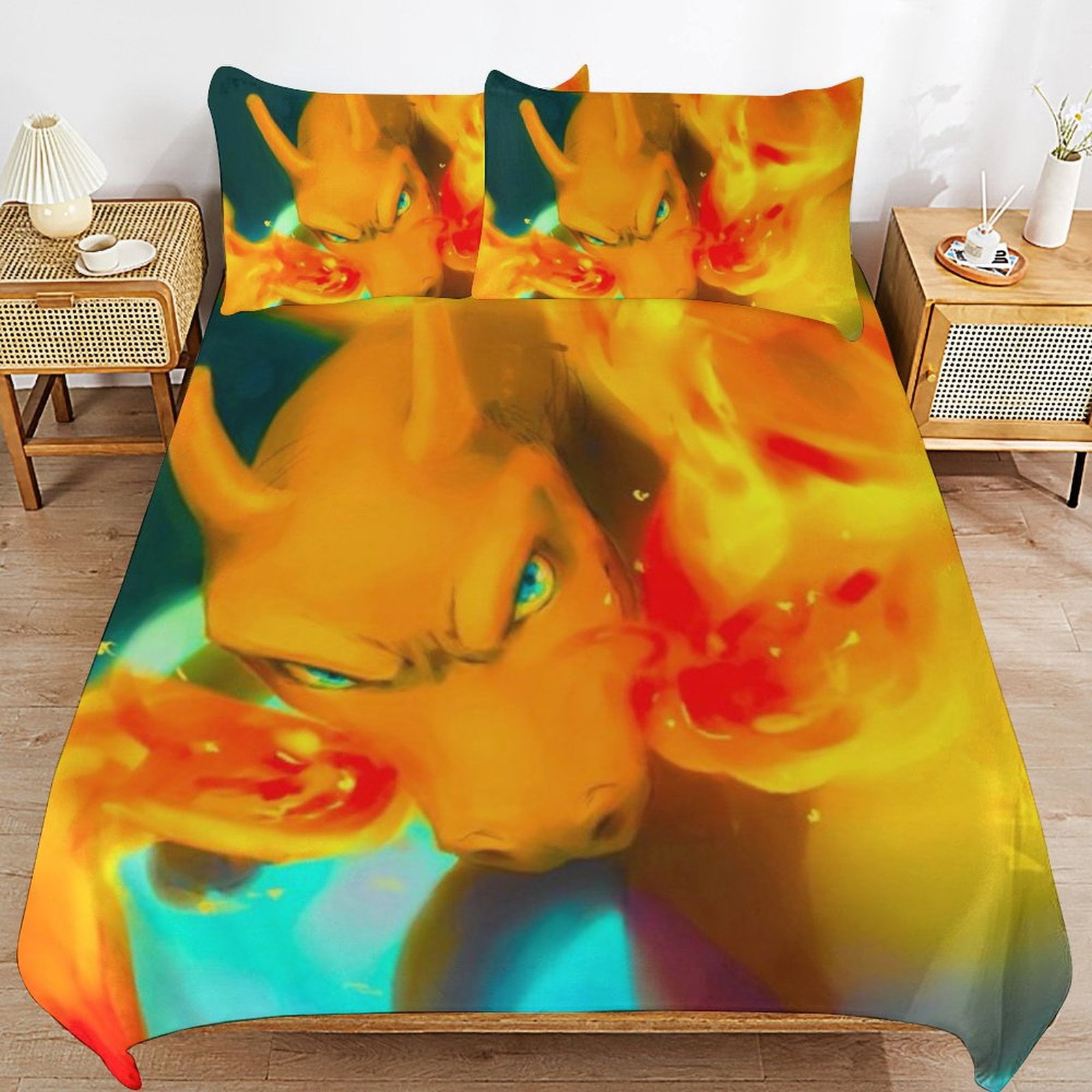 Pokemon Charizard 3-Piece All Season Bedding Set, Comforter Set with ...
