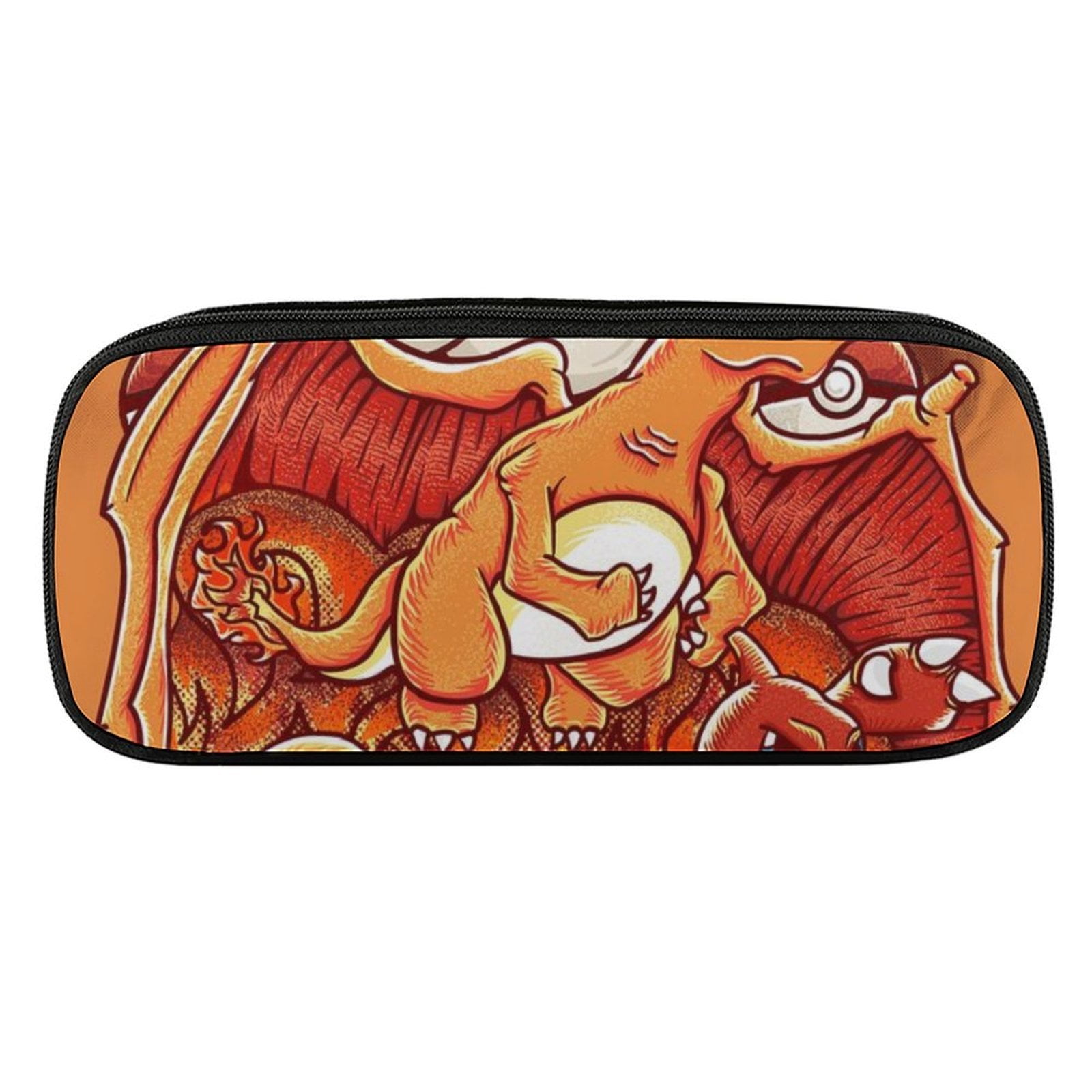 Pokemon Charizard Cartoon Leather Pencil Bag for Women Men Large Pencil ...