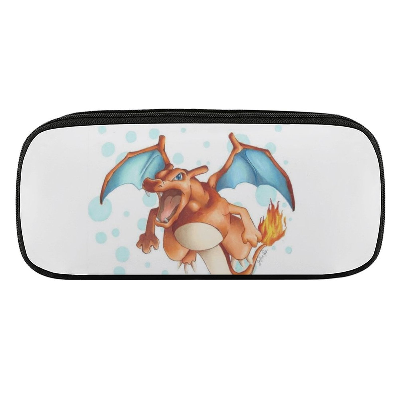 Pokemon Charizard Cartoon Leather Pencil Bag for Women Men Large Pencil ...