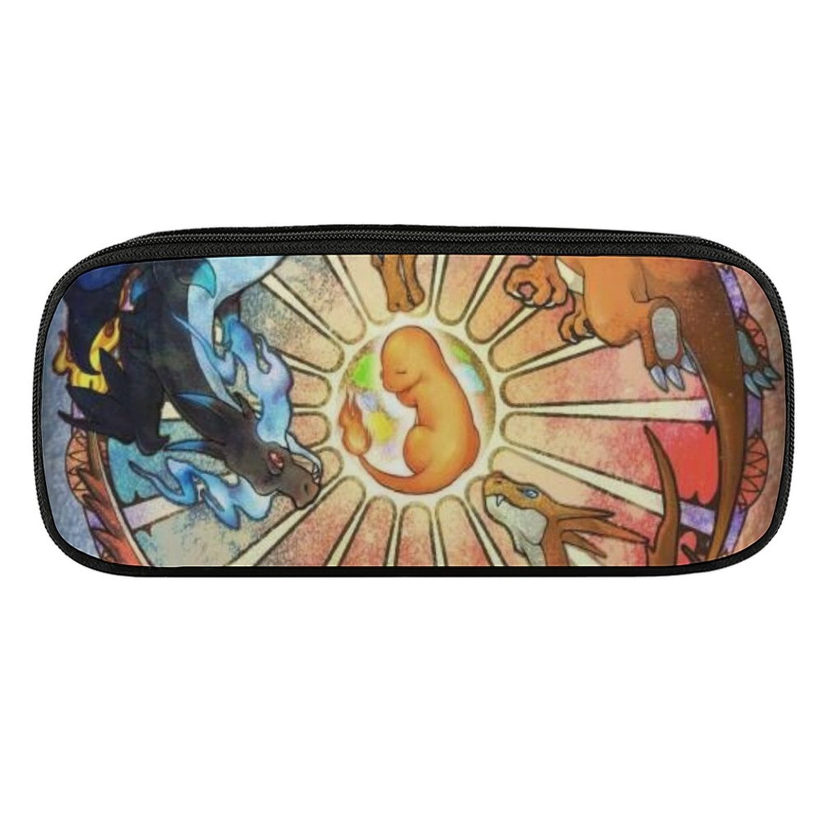 Pokemon Charizard Cartoon Leather Pencil Bag for Women Men Large Pencil ...