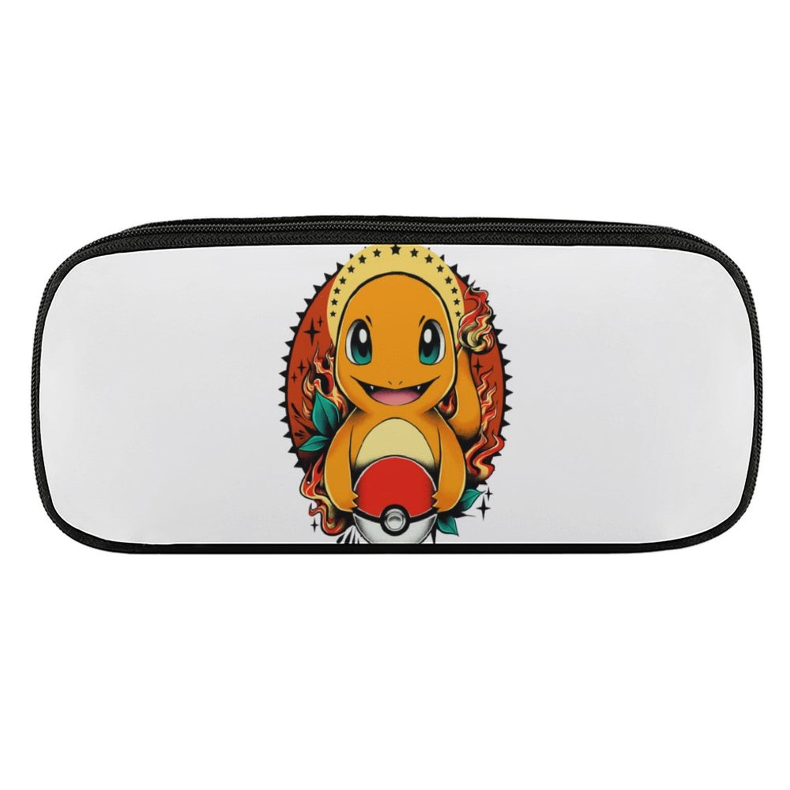 Pokemon Charizard Cartoon Leather Pencil Bag for Women Men Large Pencil ...