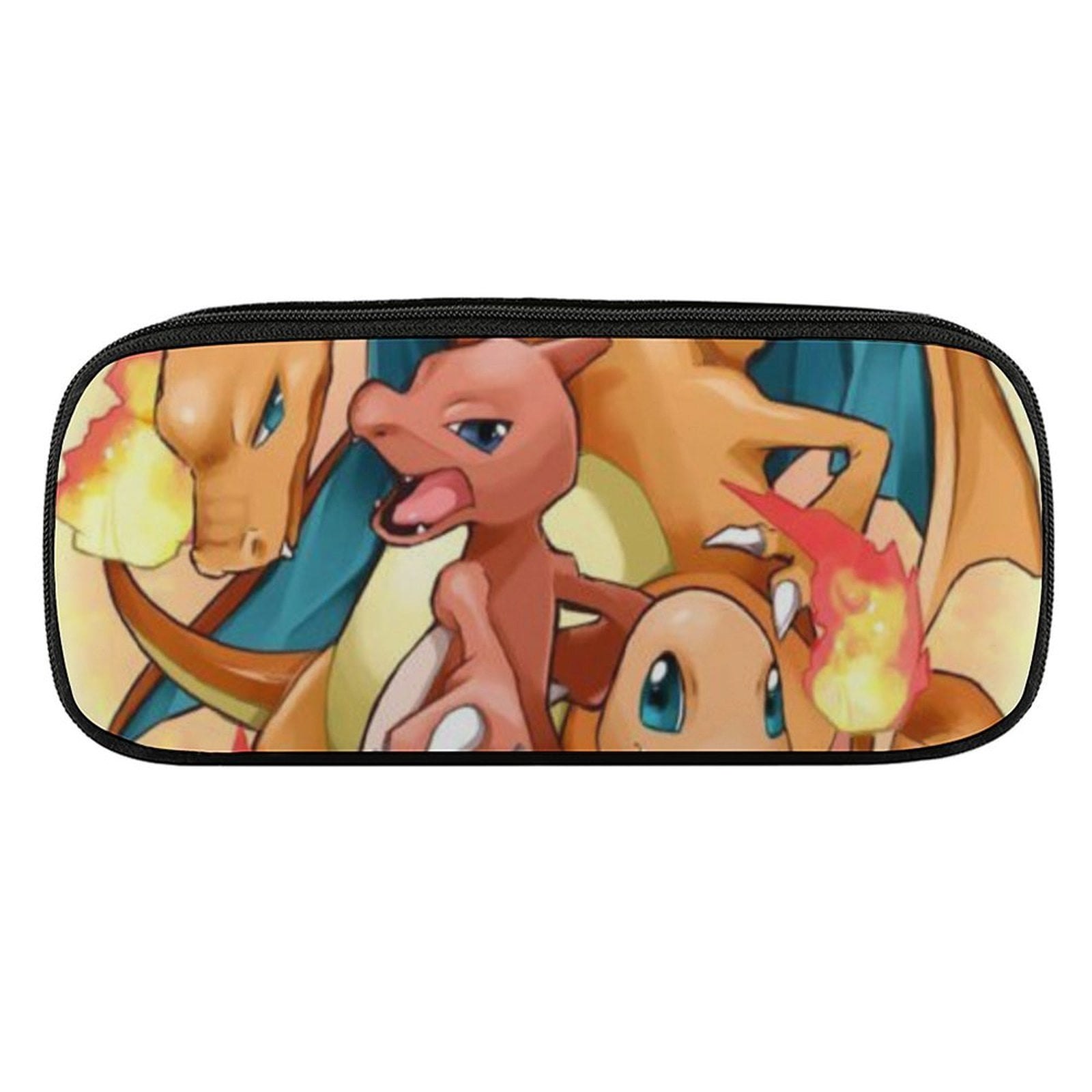 Pokemon Charizard Cartoon Leather Pencil Bag for Women Men Large Pencil ...