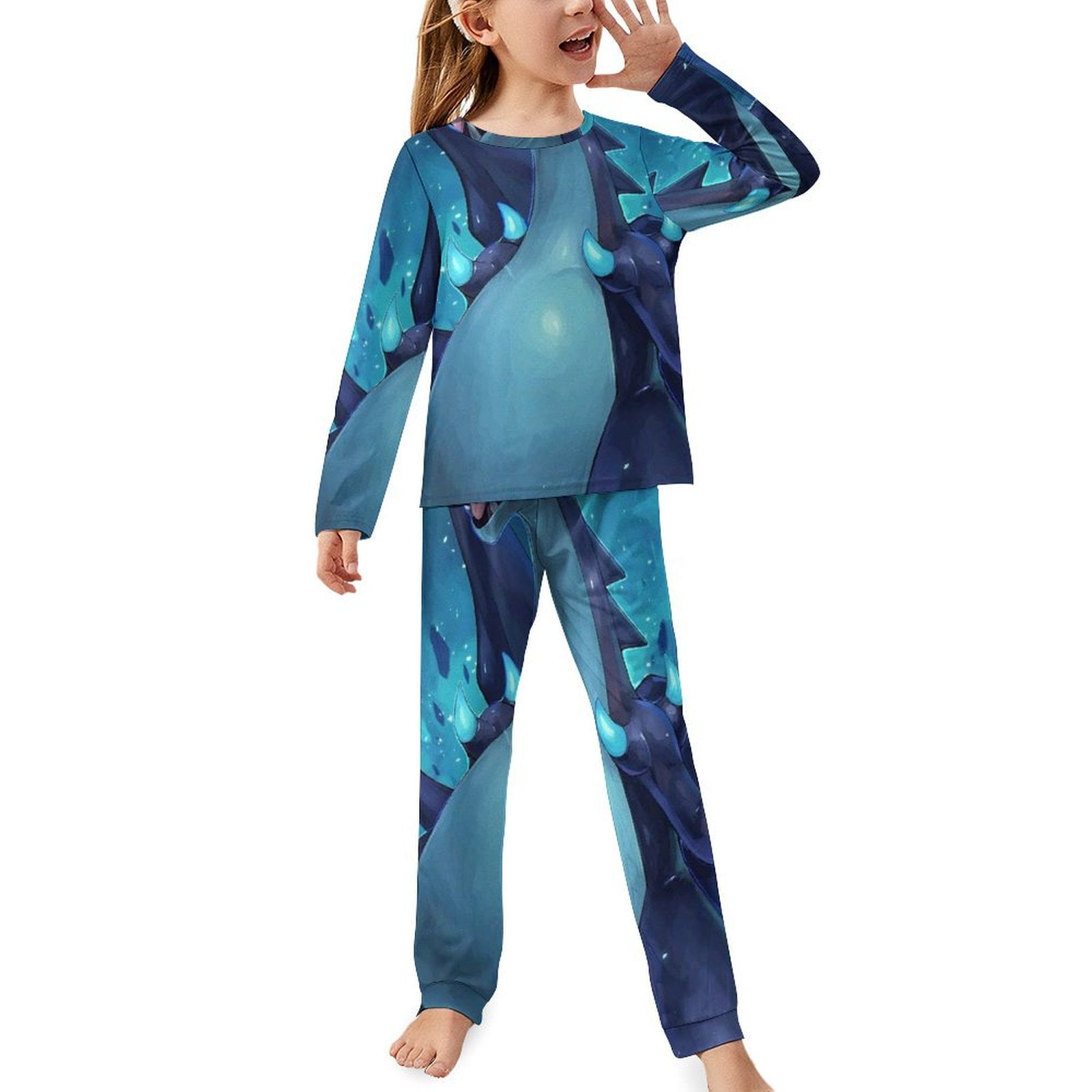 Pokemon Charizard Child Pajamas Set for Boys Girls 6 Sizes, Long Sleeve Soft Sleepwear Unisex ...