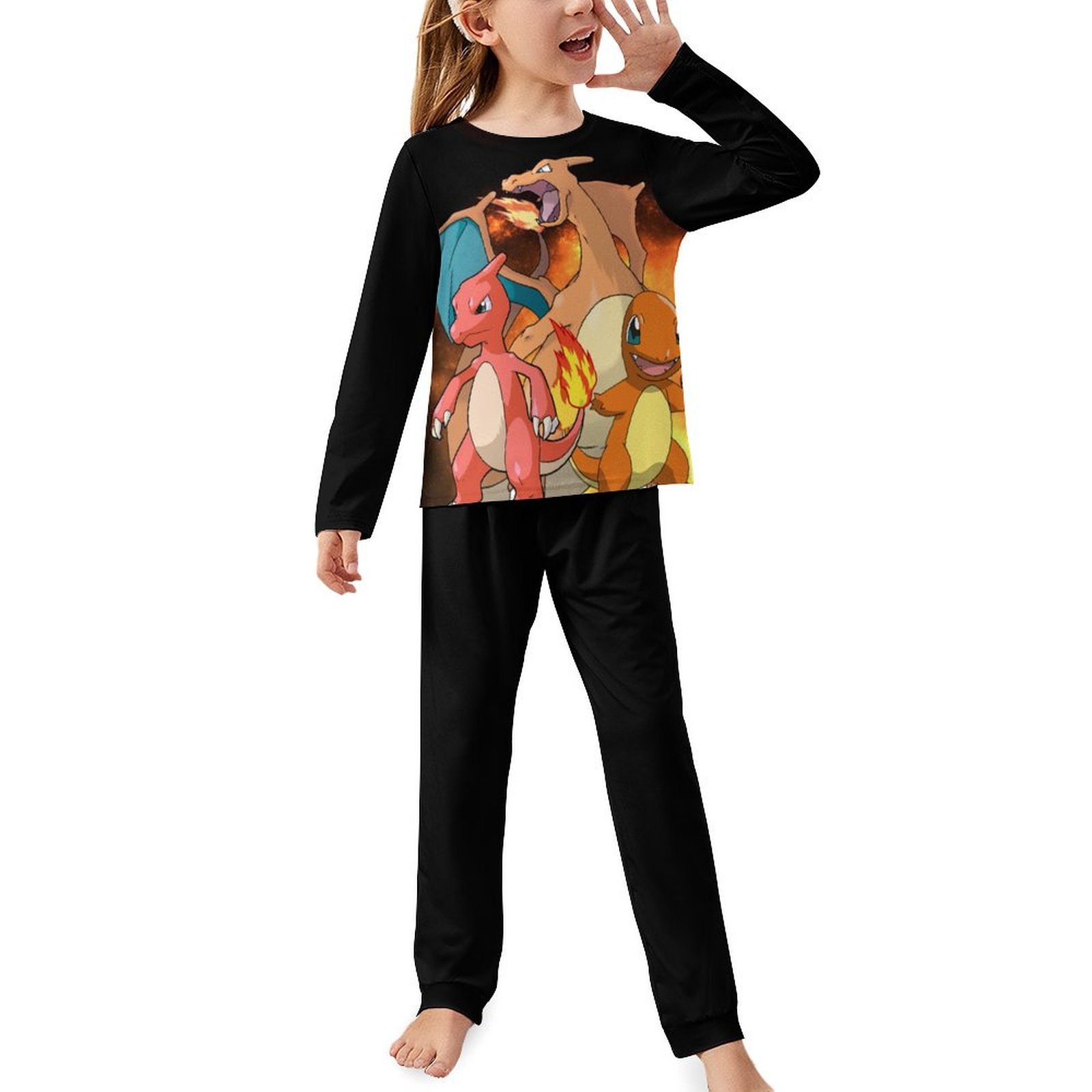 Pokemon Charizard Child Pajamas Set for Boys Girls 6 Sizes, Long Sleeve ...