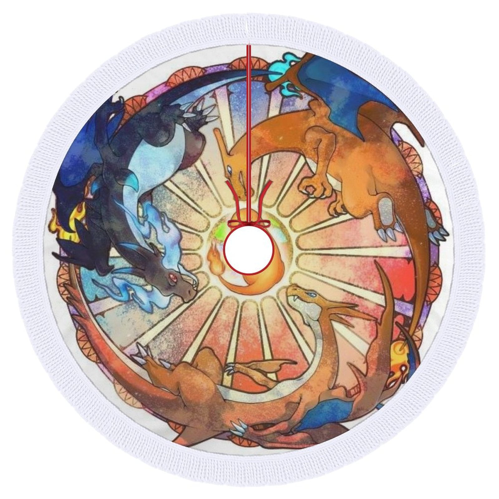 Pokemon Charizard Christmas Tree Skirt 3 Sizes Large Merry Christmas ...