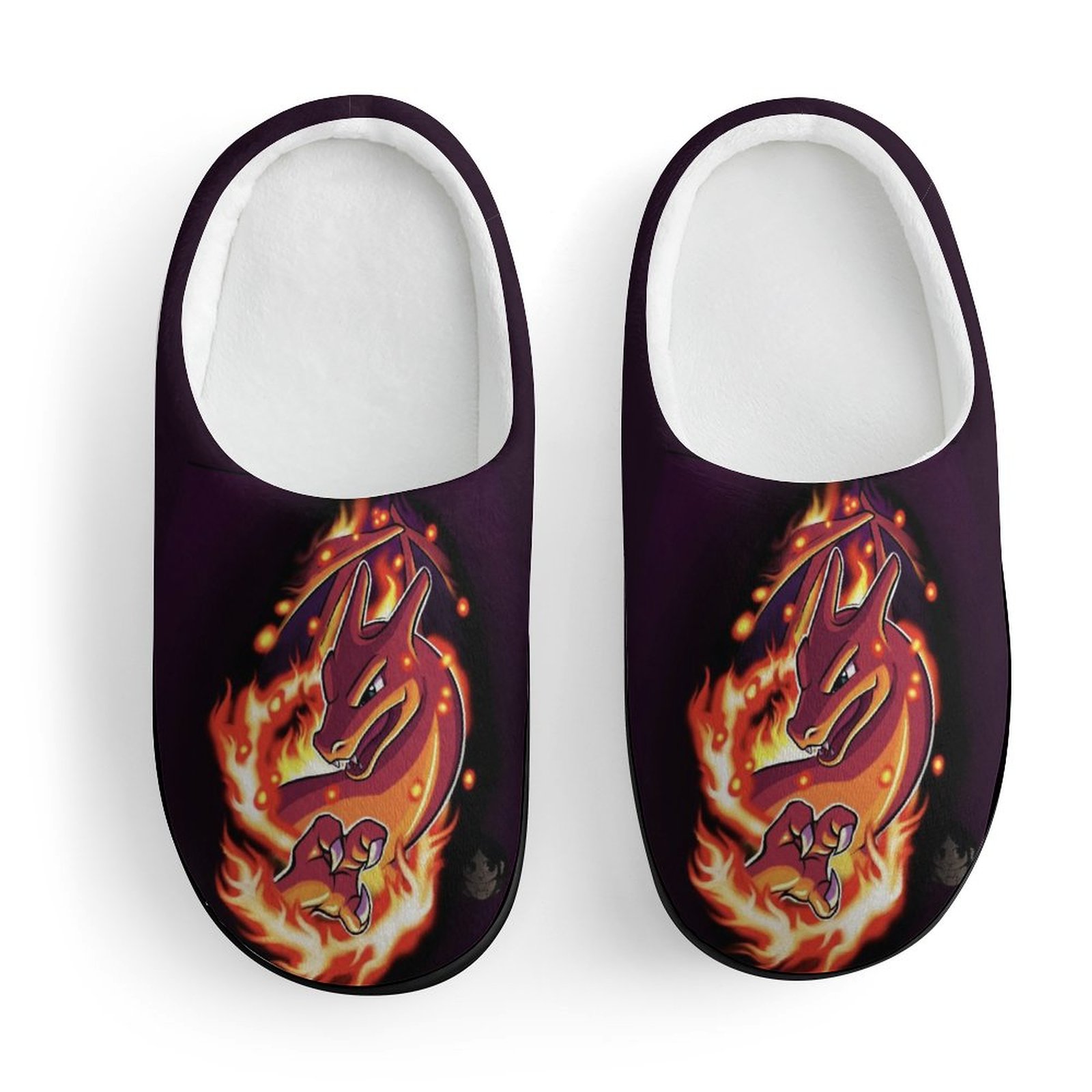 Pokemon Charizard Cotton Slippers Unisex Slip-On Plush Slippers Non ...