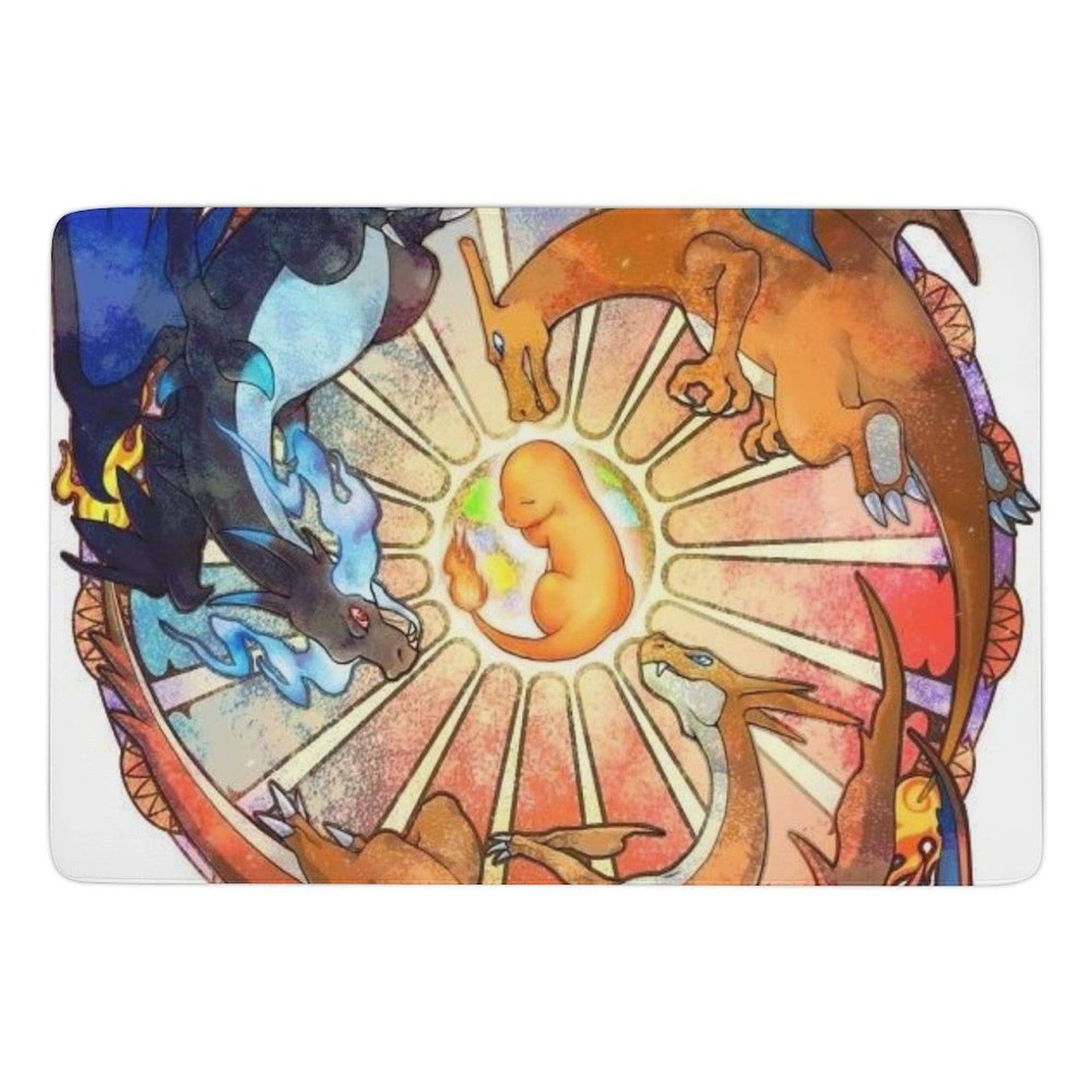 Pokemon Charizard Velvet Floor Mat，Washable Rug for Living Room ...