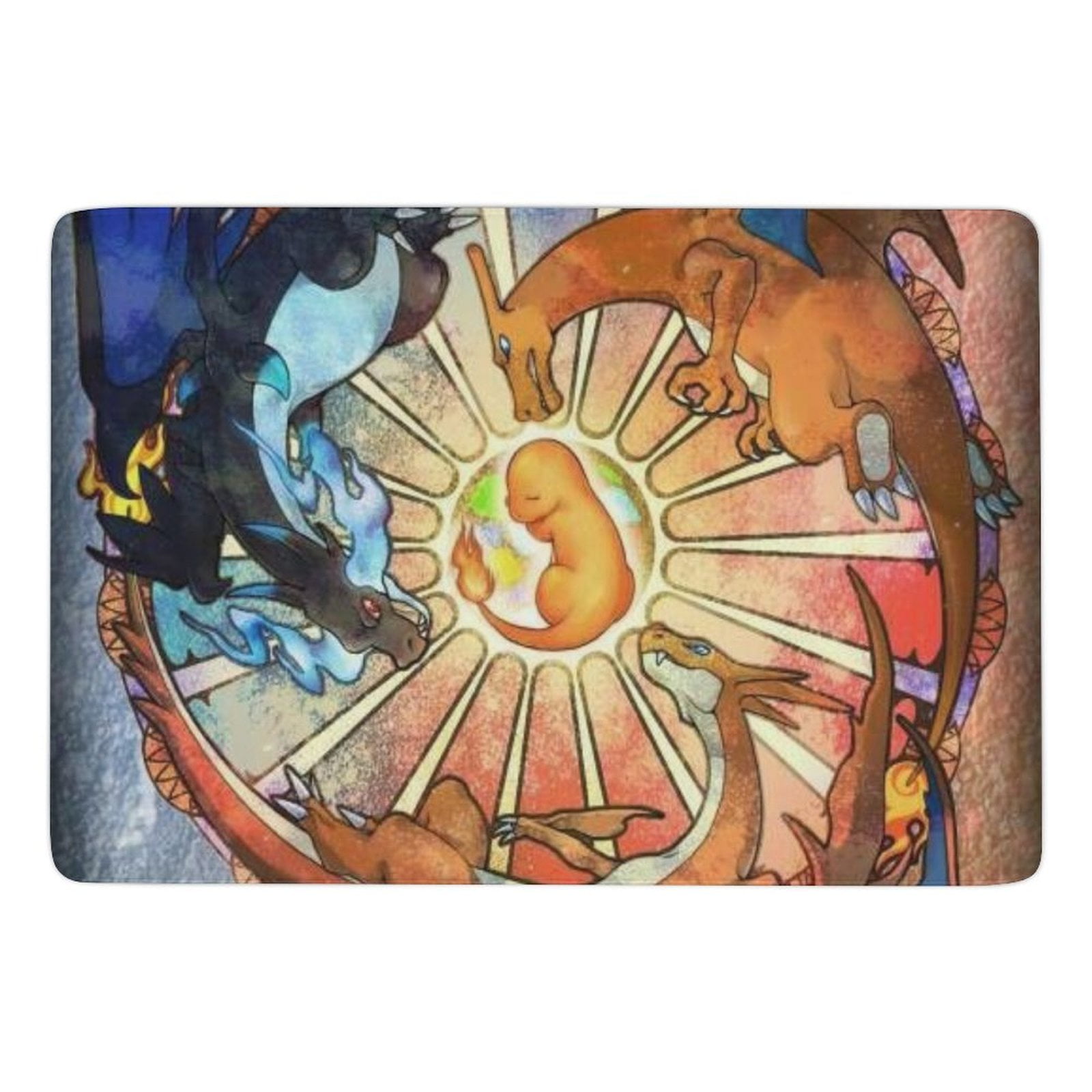 Pokemon Charizard Velvet Floor Mat，Washable Rug for Living Room ...