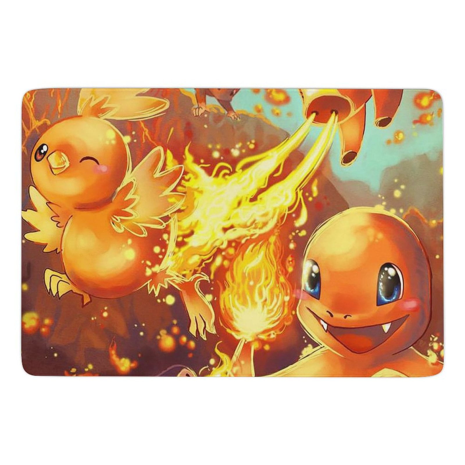 Pokemon Charizard Velvet Floor Mat，Washable Rug for Living Room ...