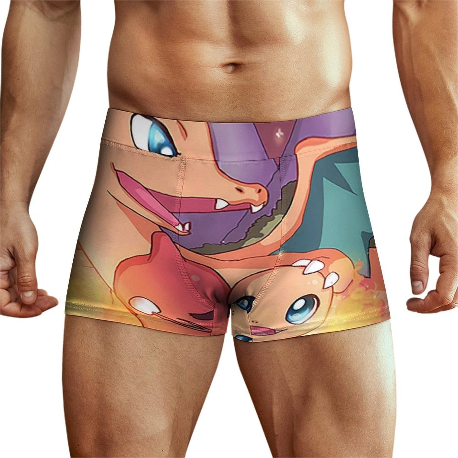 Pokemon Charizard Waist Underwear Funny Men Boy Boxer Briefs Men's Underwear Comfort Soft Boxer ...