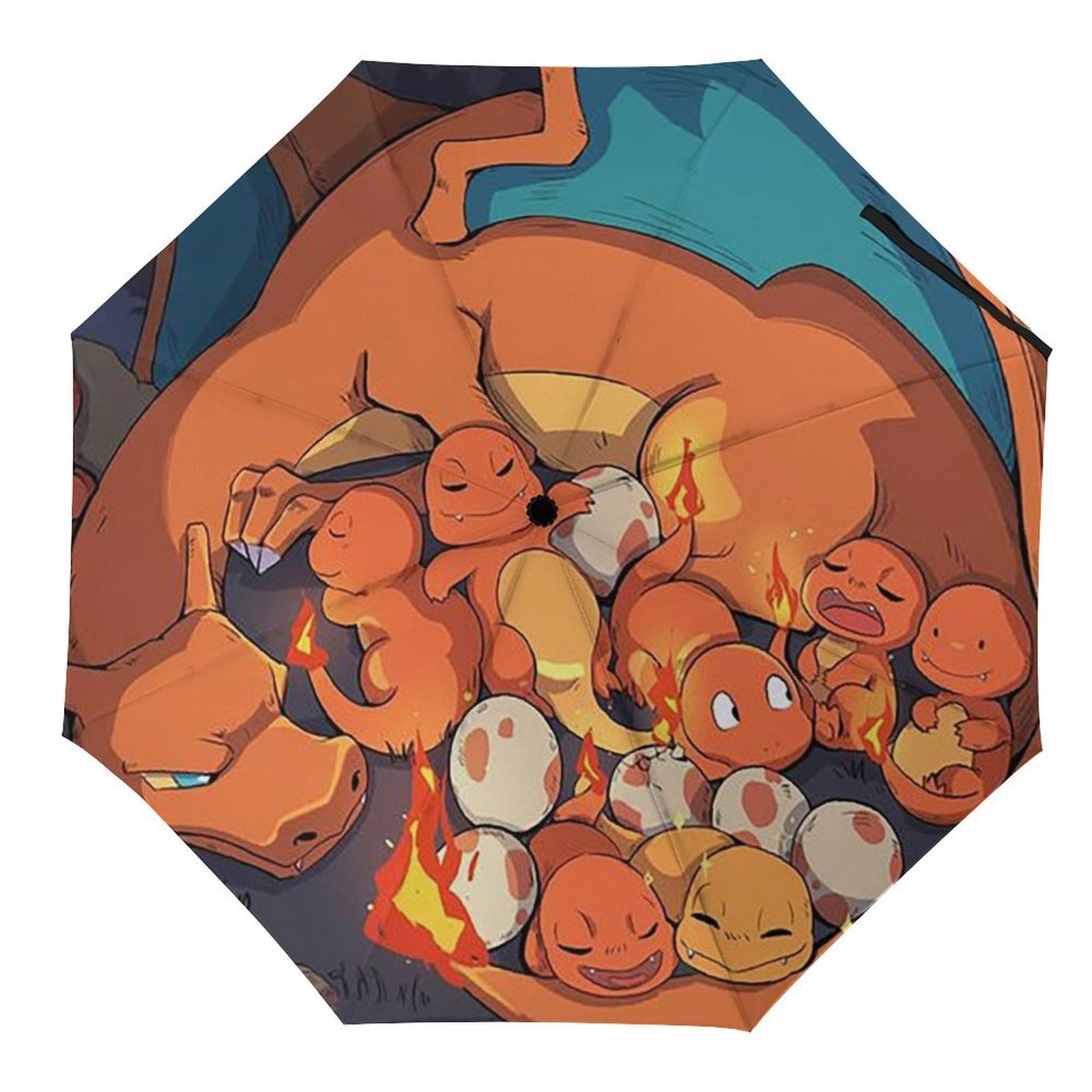 Pokemon_Charmander 3 Fold Umbrella Automatic Open-close Cartoon UV ...
