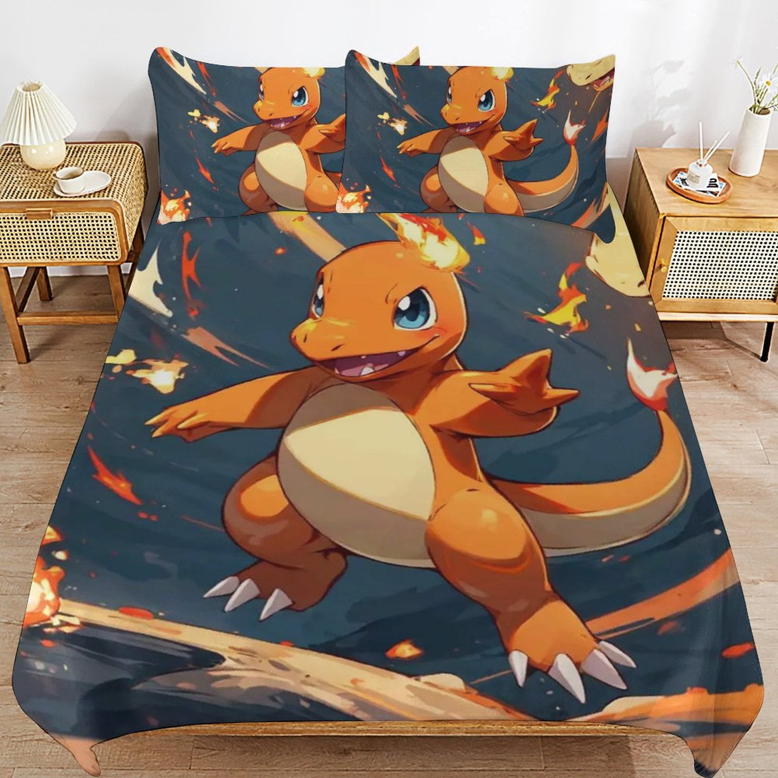 Pokemon_Charmander 3-Piece All Season Bedding Set, Comforter Set with ...