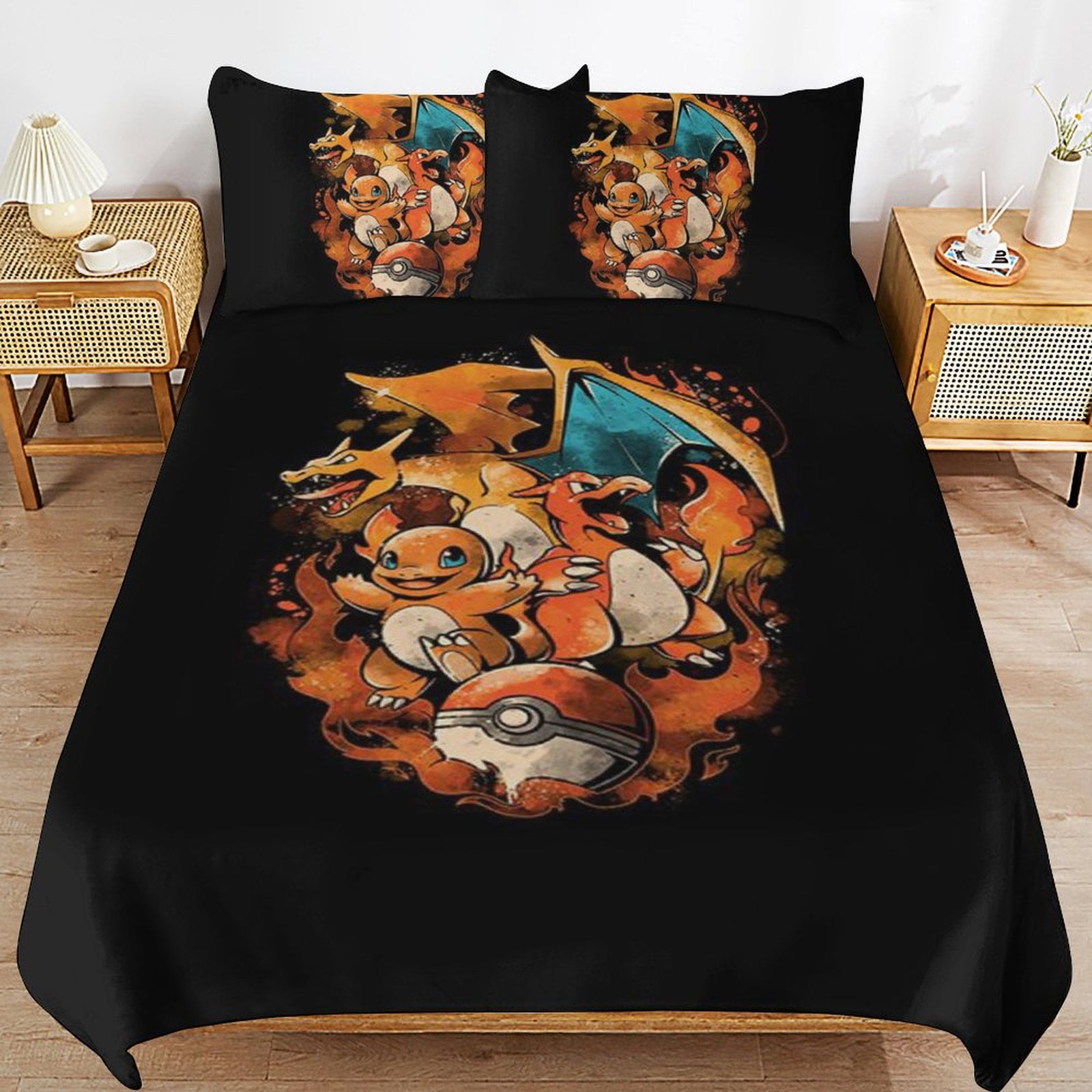 Pokemon_Charmander 3-Piece All Season Bedding Set, Comforter Set with ...