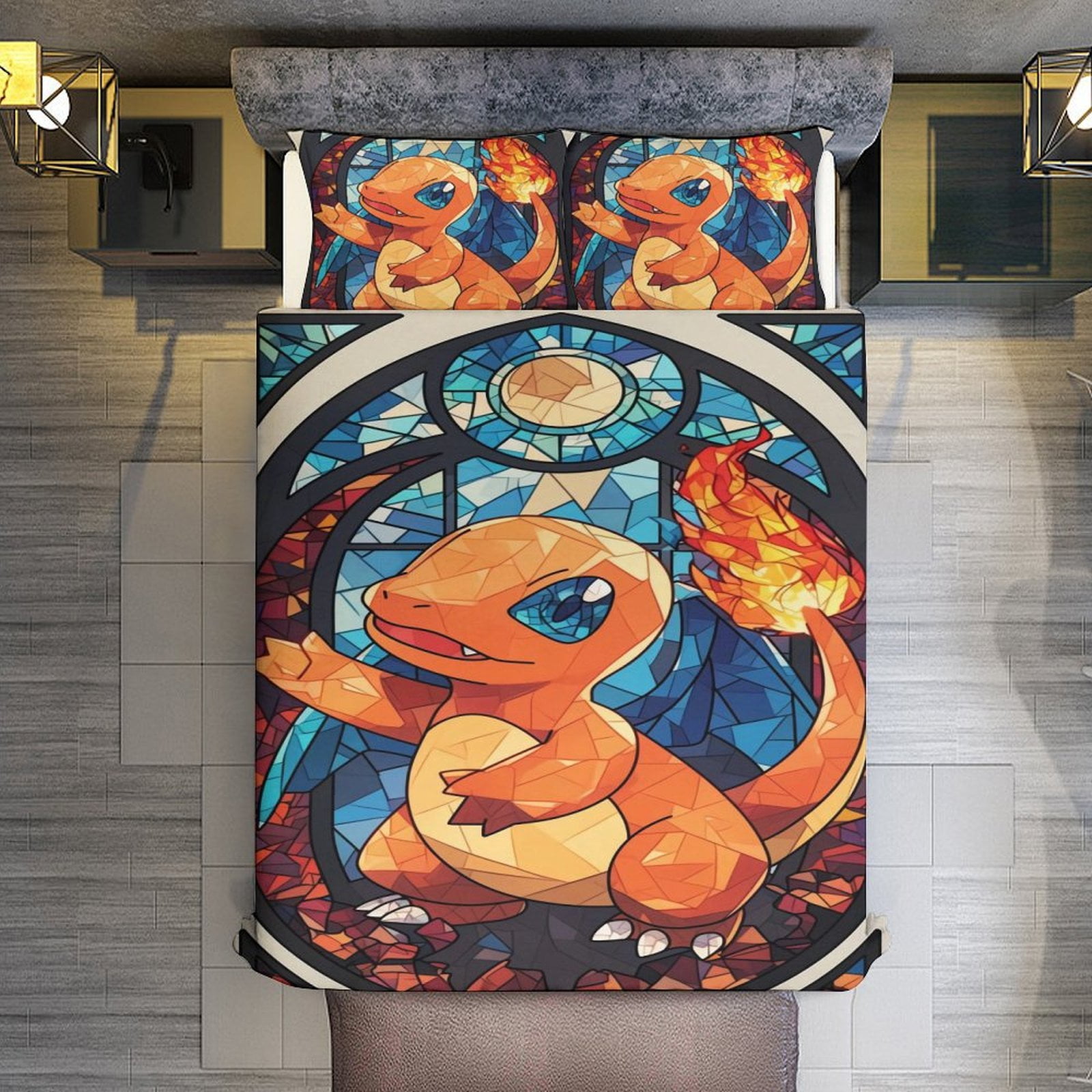 Pokemon Charmander Bedding Duvet Cover Queen Size for Kids and Adults ...