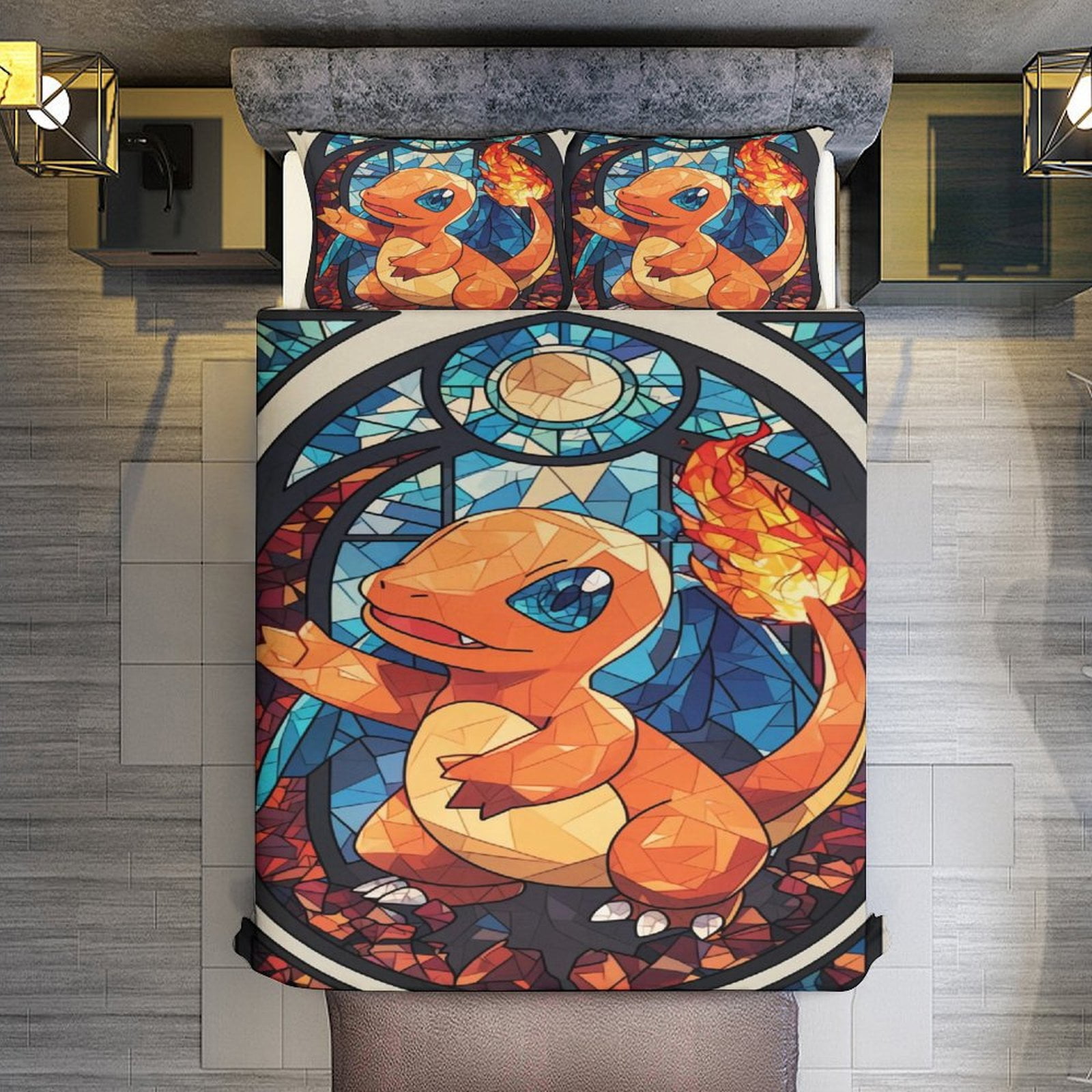 Pokemon Charmander Bedding Duvet Cover Queen Size for Kids and Adults ...