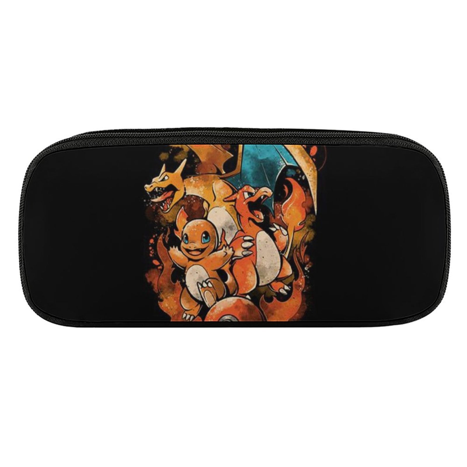 Pokemon_Charmander Cartoon Leather Pencil Bag for Women Men Large ...
