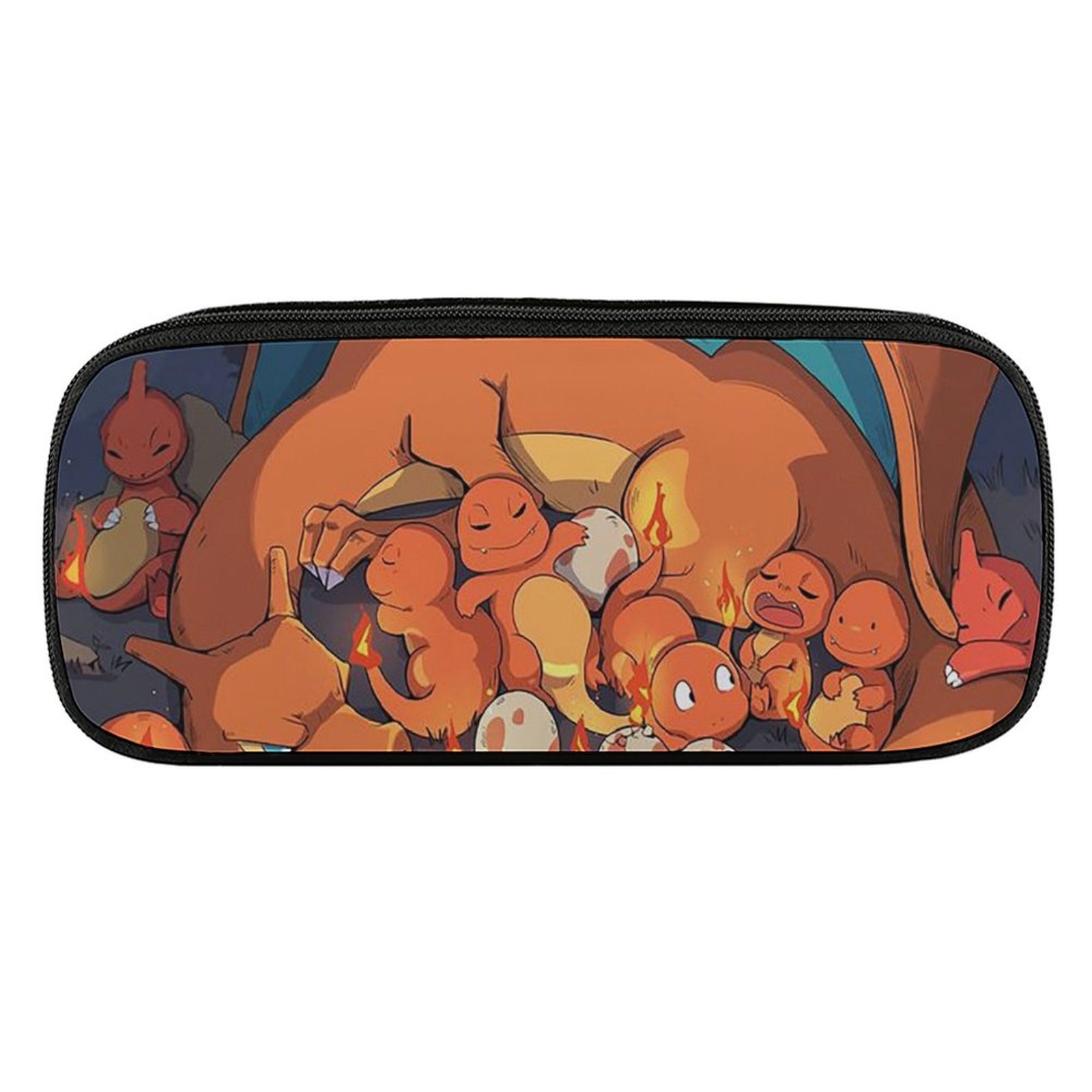 Pokemon_Charmander Cartoon Leather Pencil Bag for Women Men Large ...