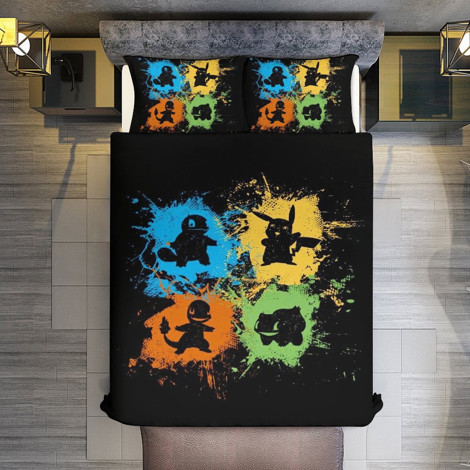Pokemon Charmander Charizard Squirtle Bulbasaur Bed Sheet Set for Kids ...