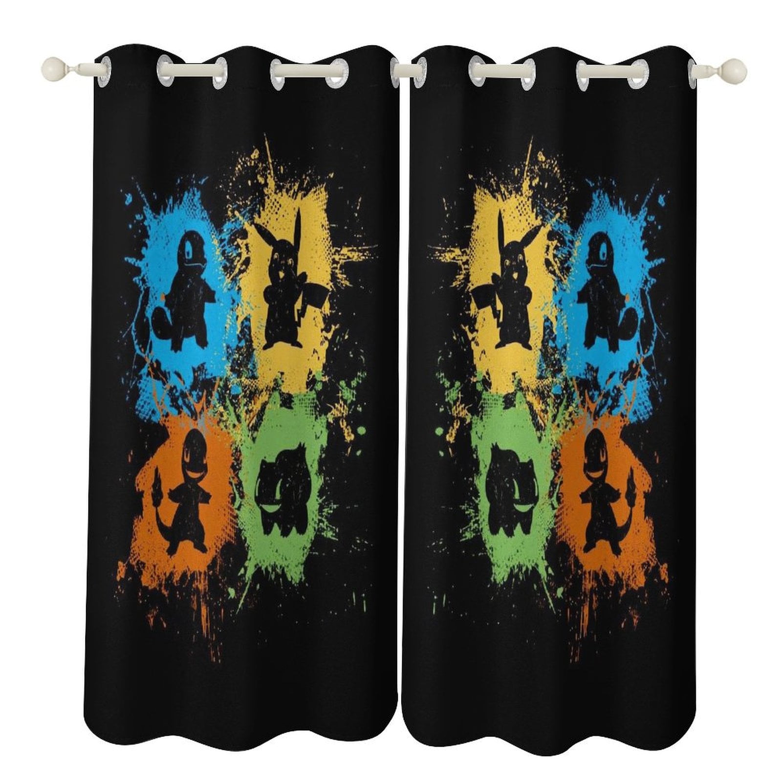 Pokemon Charmander Charizard Squirtle Bulbasaur Blackout Curtains ...