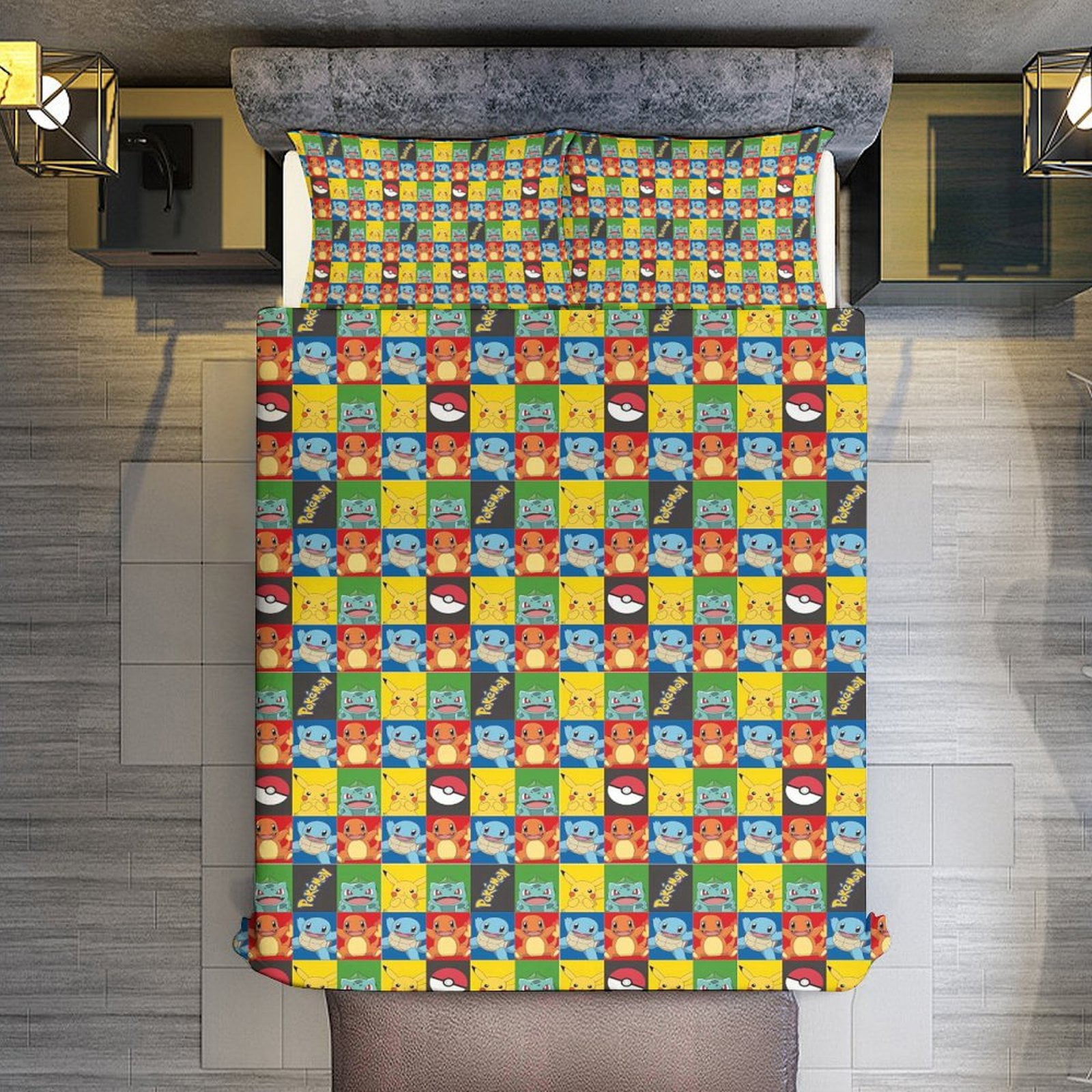 Pokemon Charmander Charizard Squirtle Bulbasaur Duvet Cover Set for ...