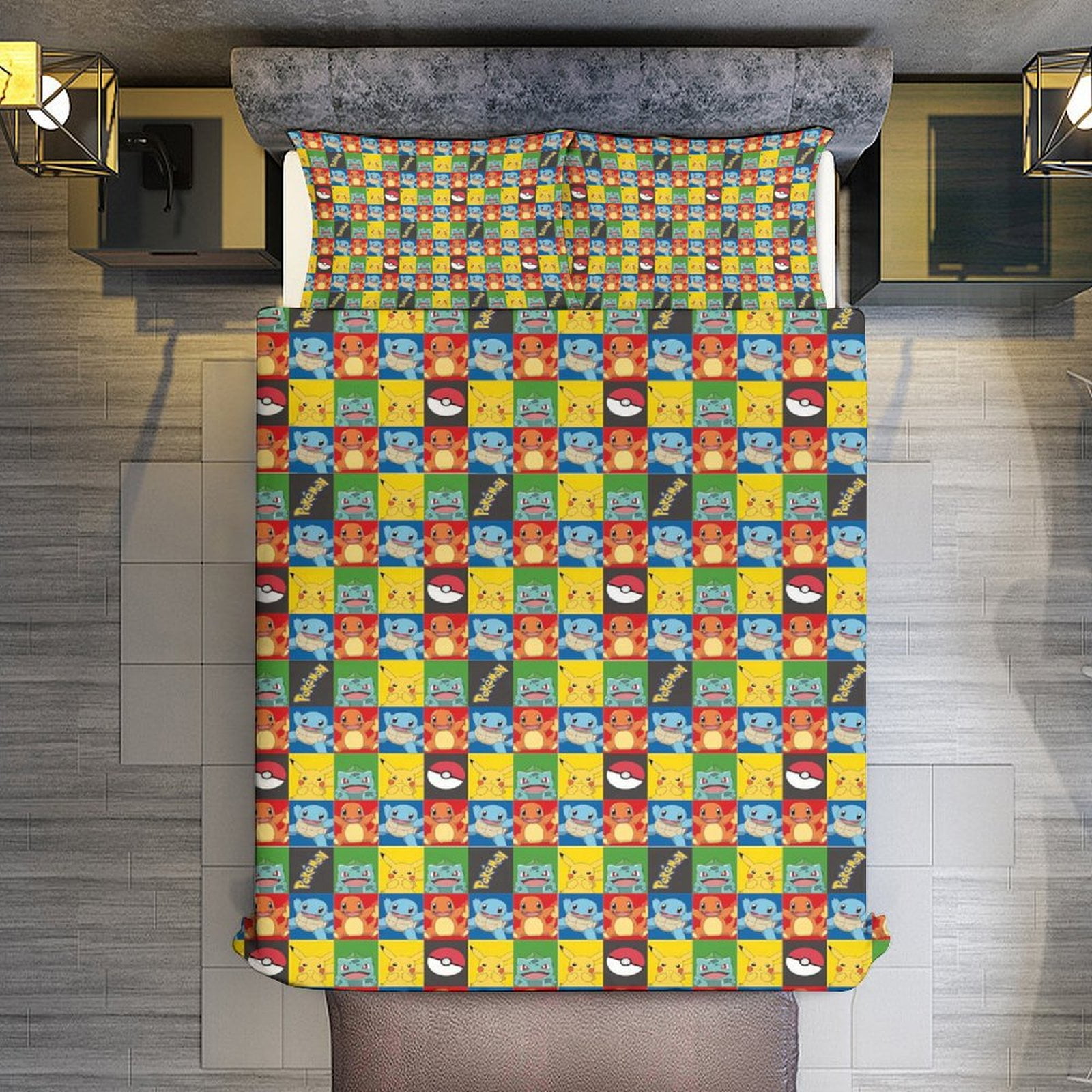 Pokemon Charmander Charizard Squirtle Bulbasaur Duvet Cover Set for ...