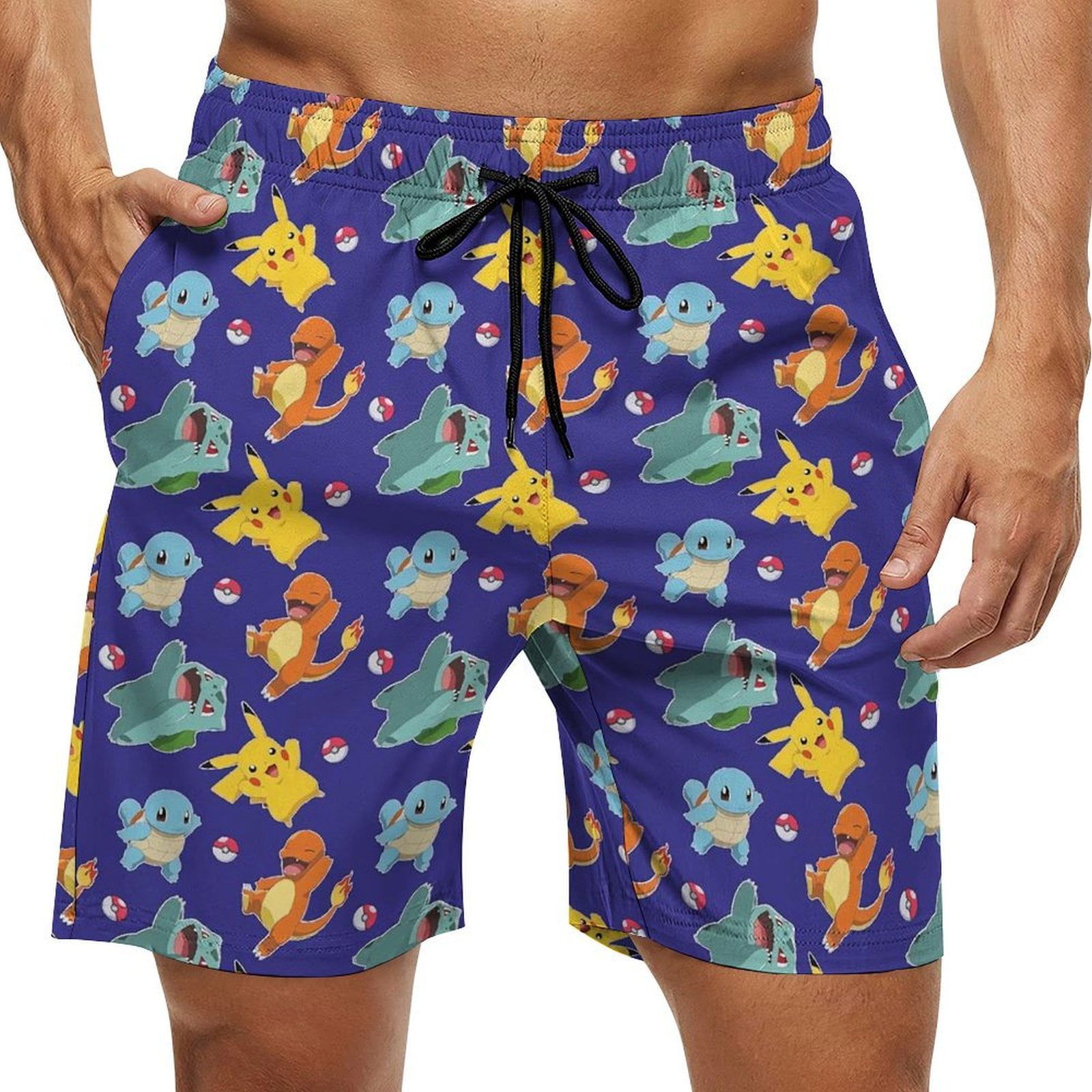 Pokemon Charmander Charizard Squirtle Bulbasaur Mens Swim Trunks,Men's ...