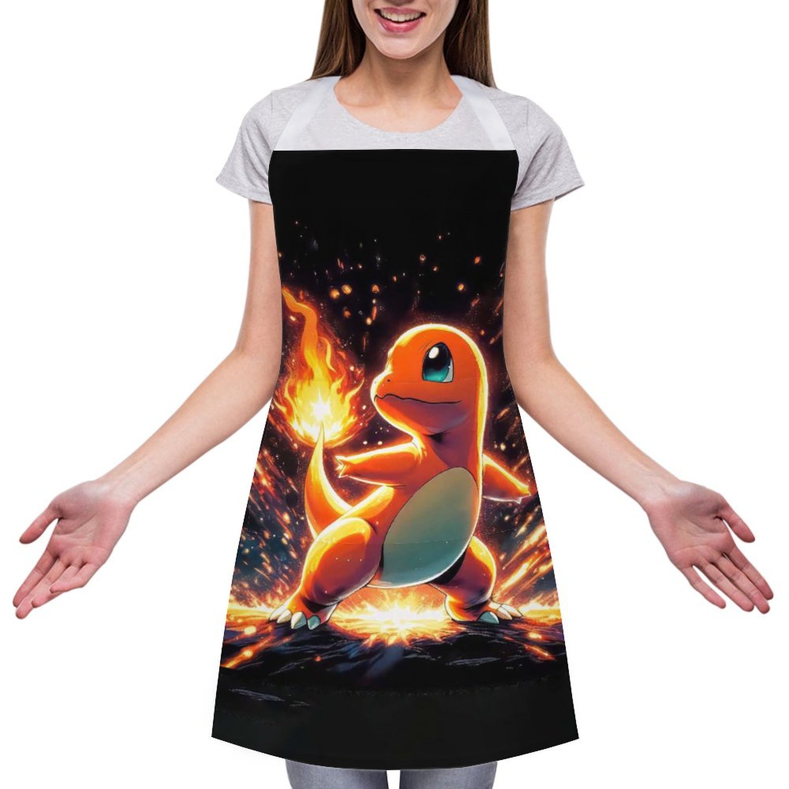 Pokemon_Charmander Chef Aprons Adjustable, Waterproof & Oil-Proof ...